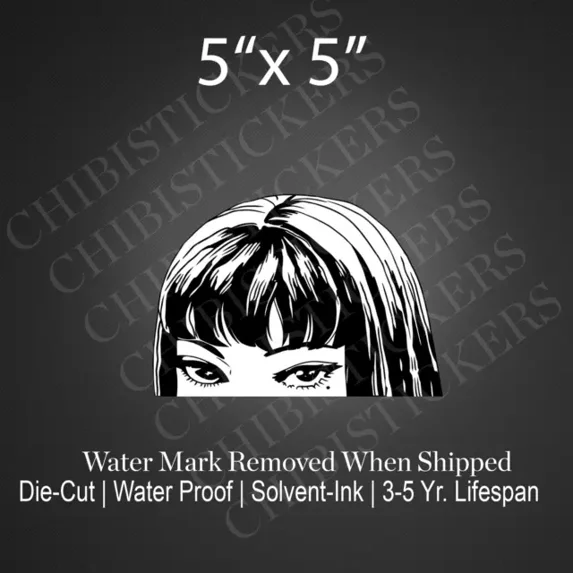 Horror Goth Girl Spiral Anime Dark Sticker Vinyl Waterproof Phone Decal ...