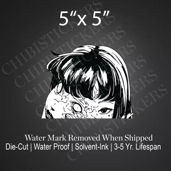 Horror Goth Girl Spiral Anime Dark Sticker Vinyl Waterproof Phone Decal ...