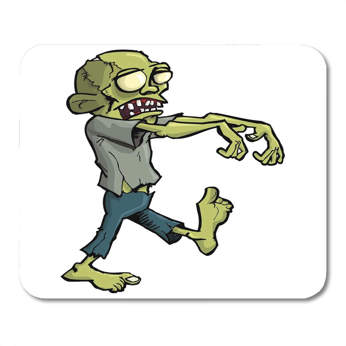 Horror Green Monster Cartoon Zombie White He is Lurching with His Arms ...