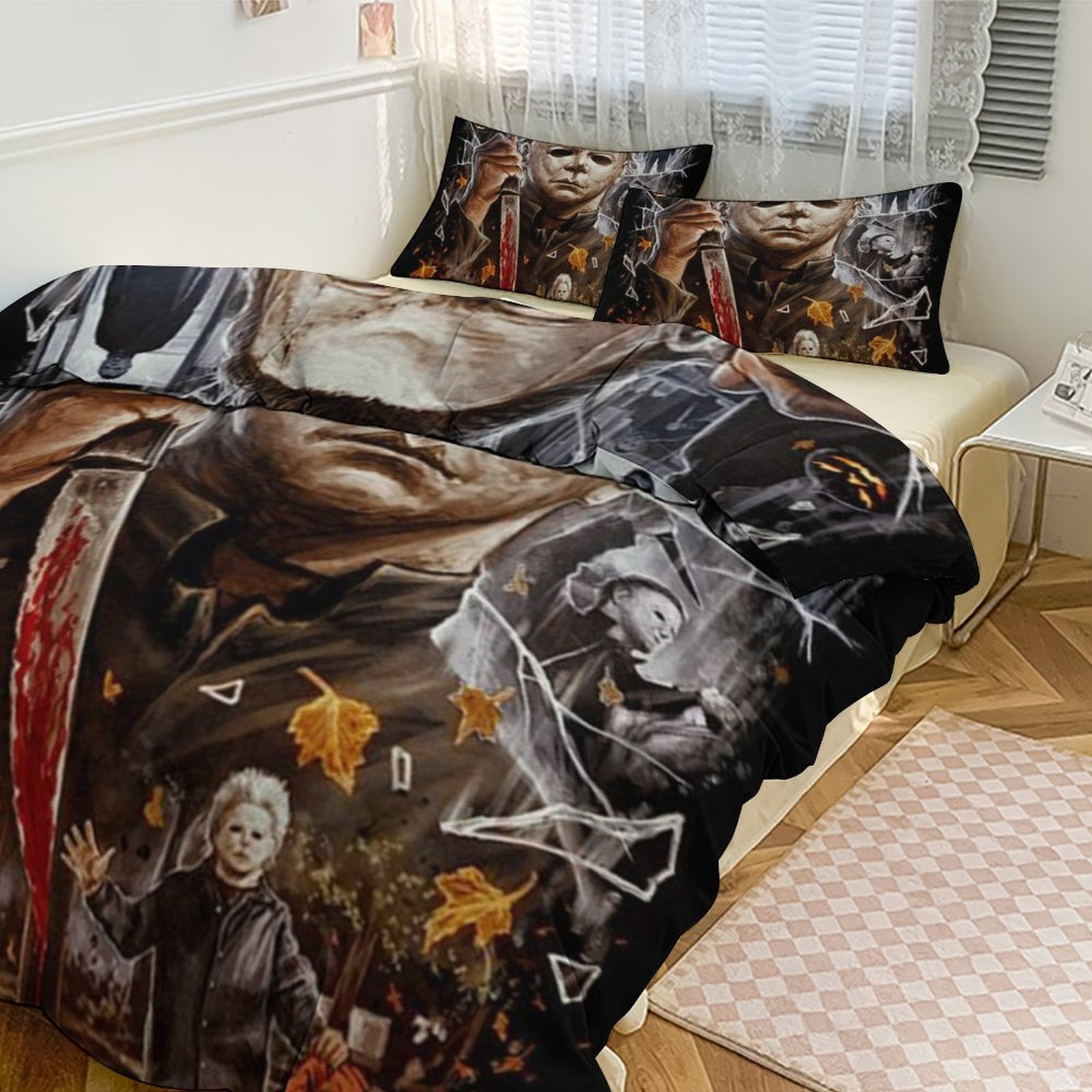 Horror Halloween 2 Michael Myers 3 Pieces Bedding Sets Double Sided ...