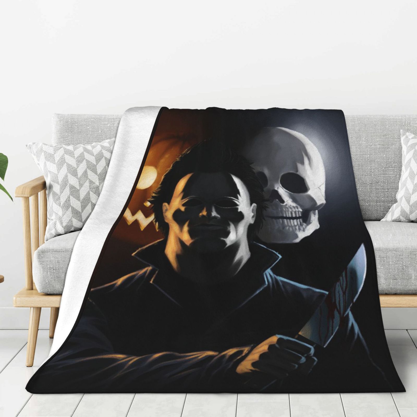 Horror Halloween Michael Myers Blanket Cozy Ultra-Soft Micro Flannel ...