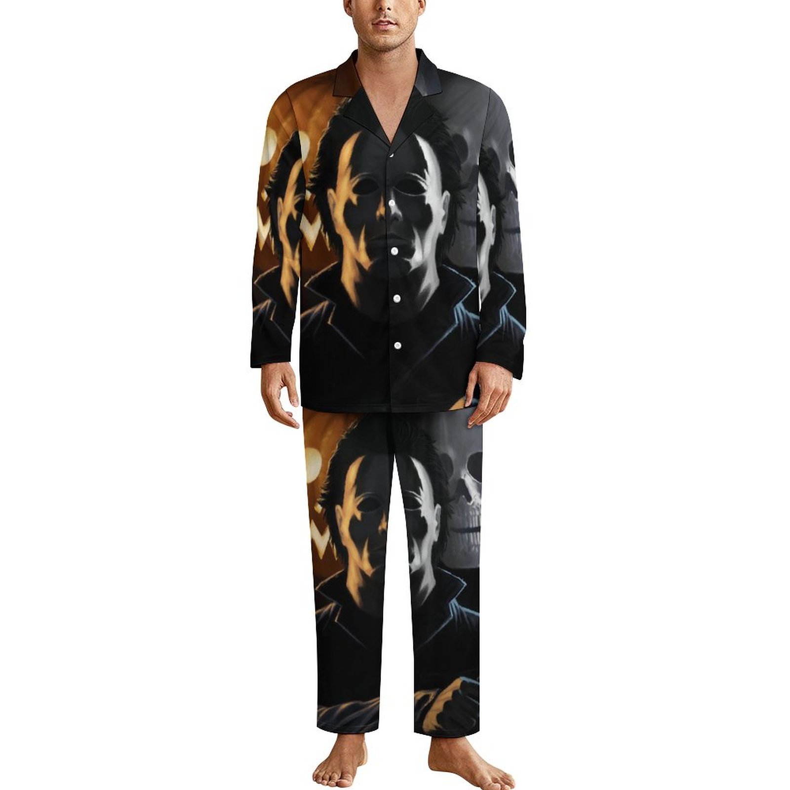 Horror Halloween Michael Myers Long Sleeved Pajama Set for Men ...