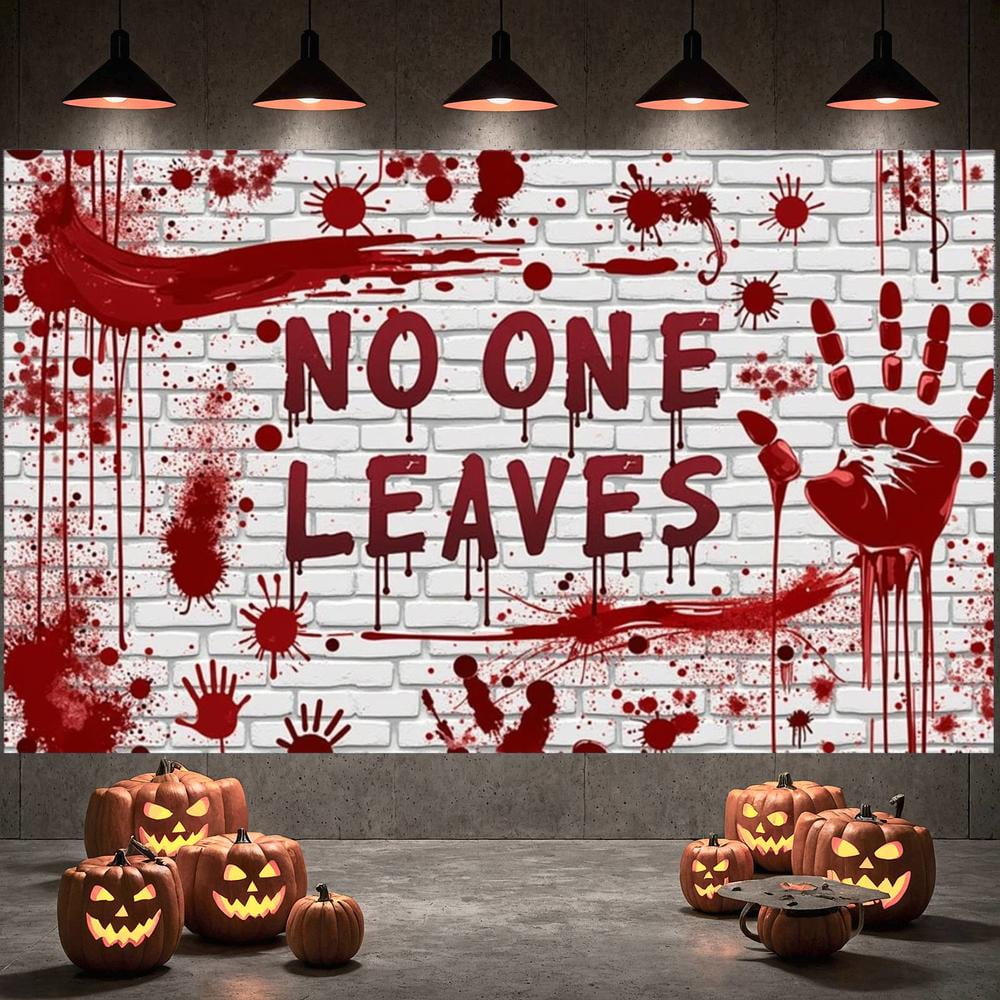 Horror Halloween Scary Blood Splatter Backdrop Red Blood Dripping Ghost ...
