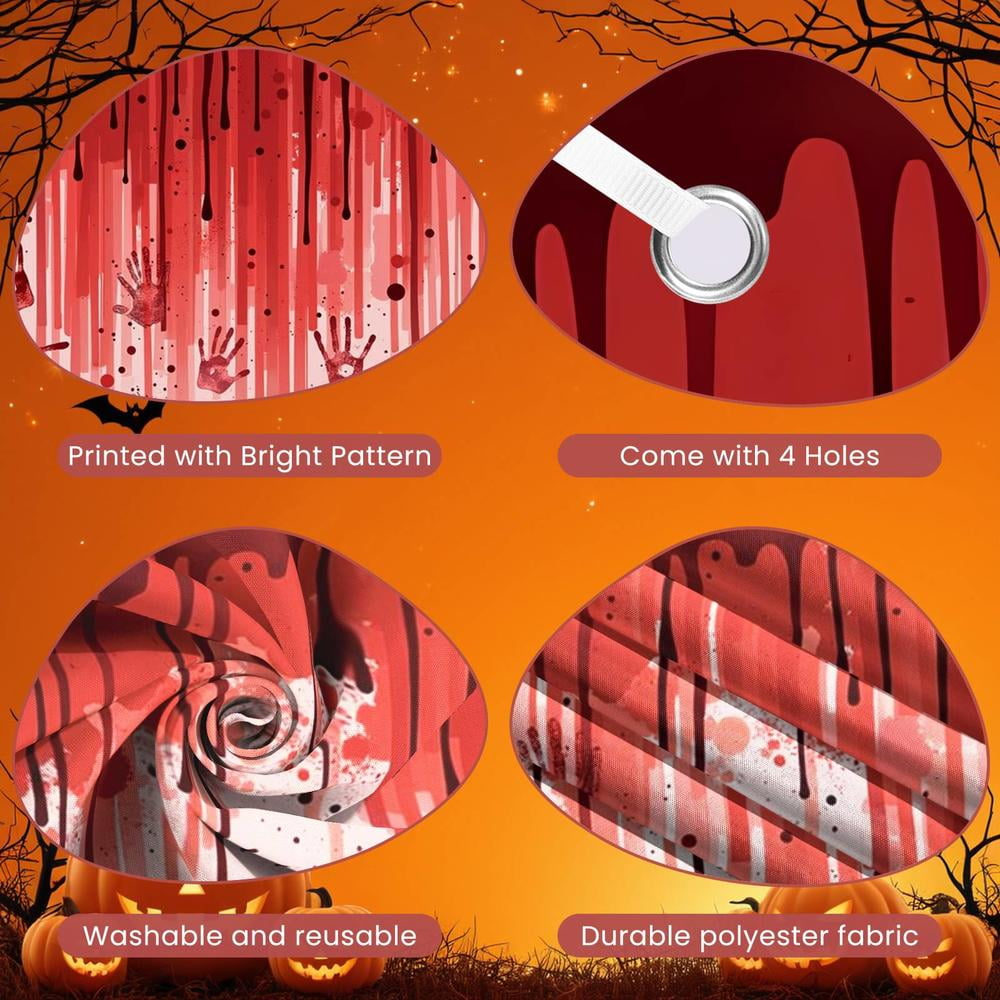 Horror Halloween Scary Blood Splatter Backdrop Red Blood Dripping Ghost ...