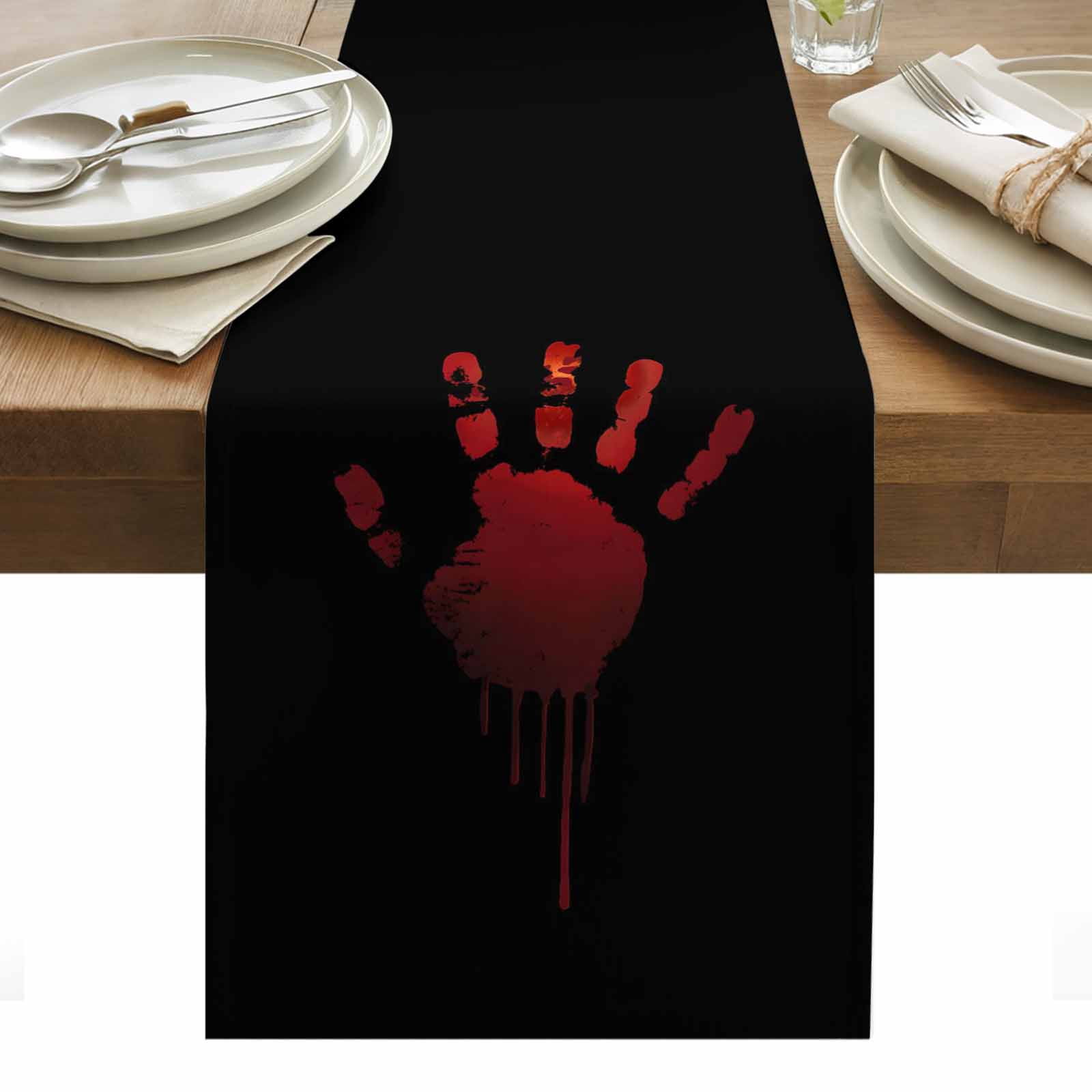 Horror Halloween Table Runner - 108 Inch Long, Kitchen Dining Table ...