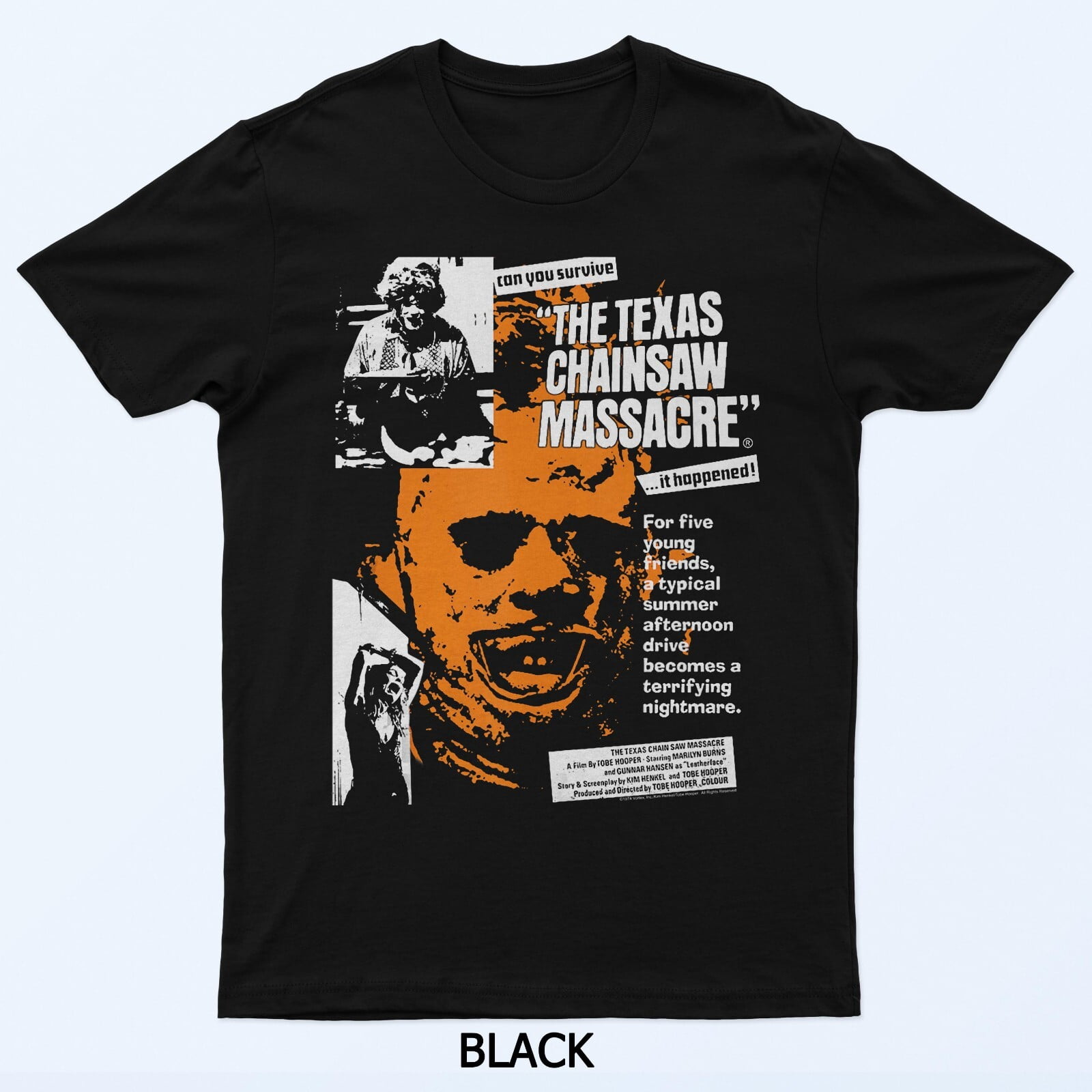 Horror Headline Collage Creepy Scary Graphic Shirt - Walmart.com