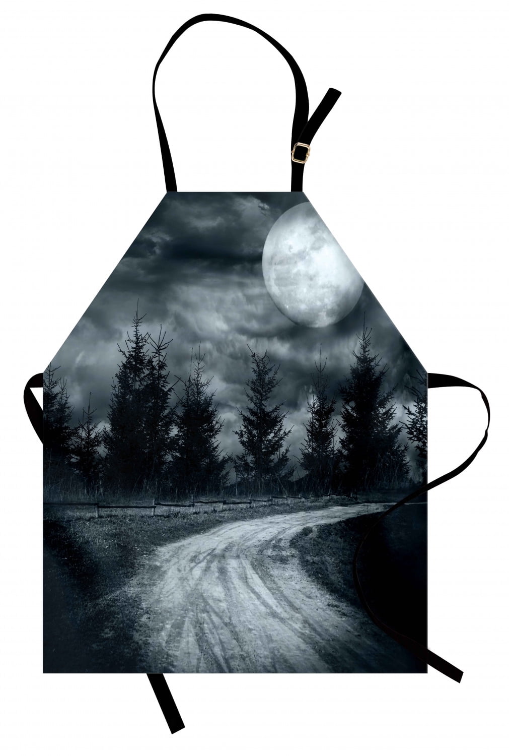 Horror House Apron Moonrise Magic Landscape with Empty Rural Path to ...