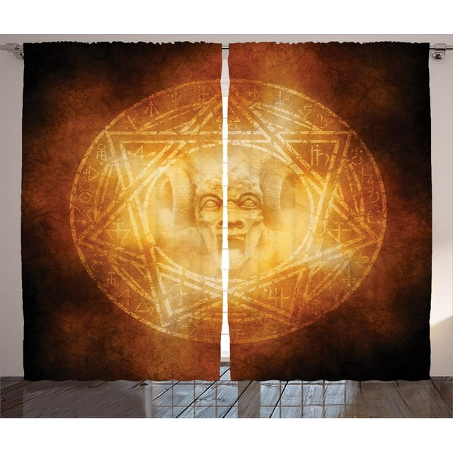 Ambesonne Horror House Curtains 2 Panel Set, Demon View, 108" x 84 ...