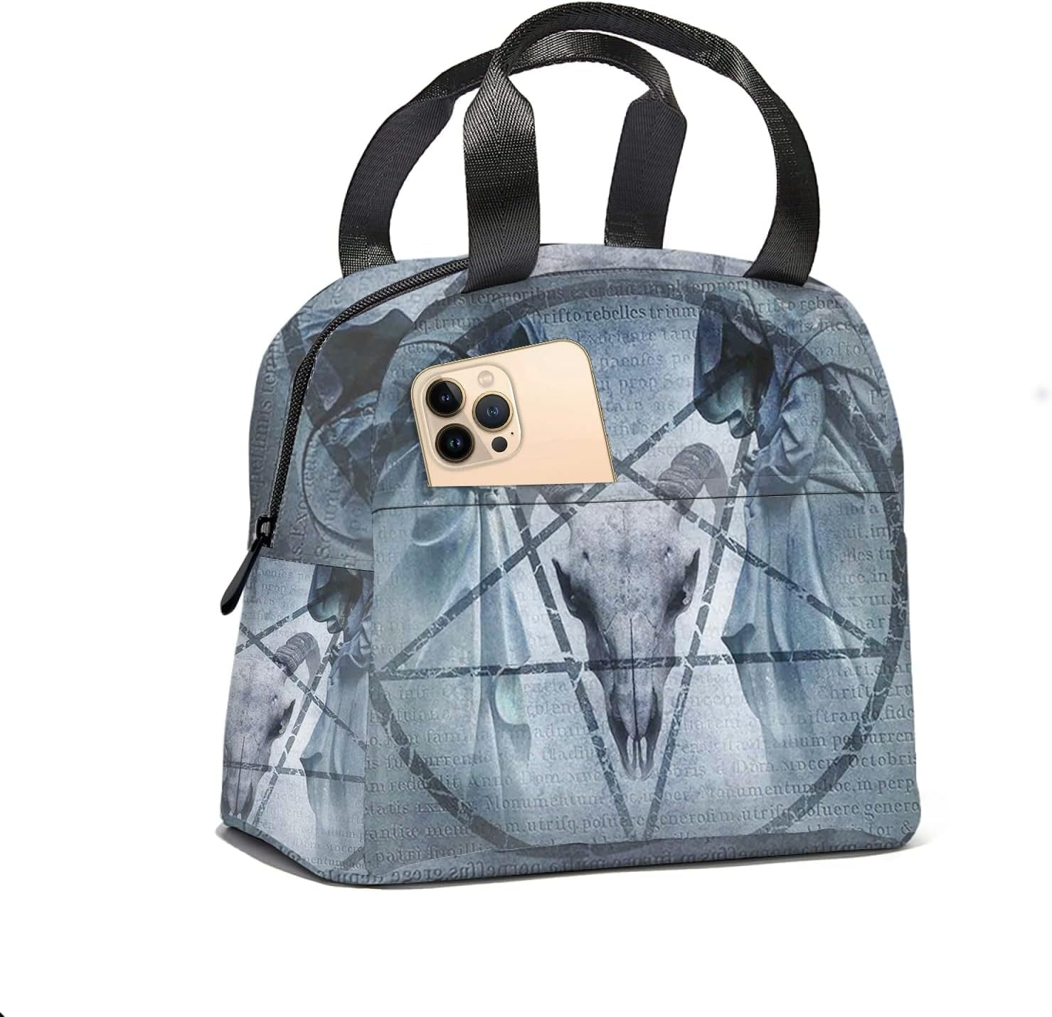 Horror House Lunch Box Reusable Insulated Totes,Goat Skull Devil Dream ...