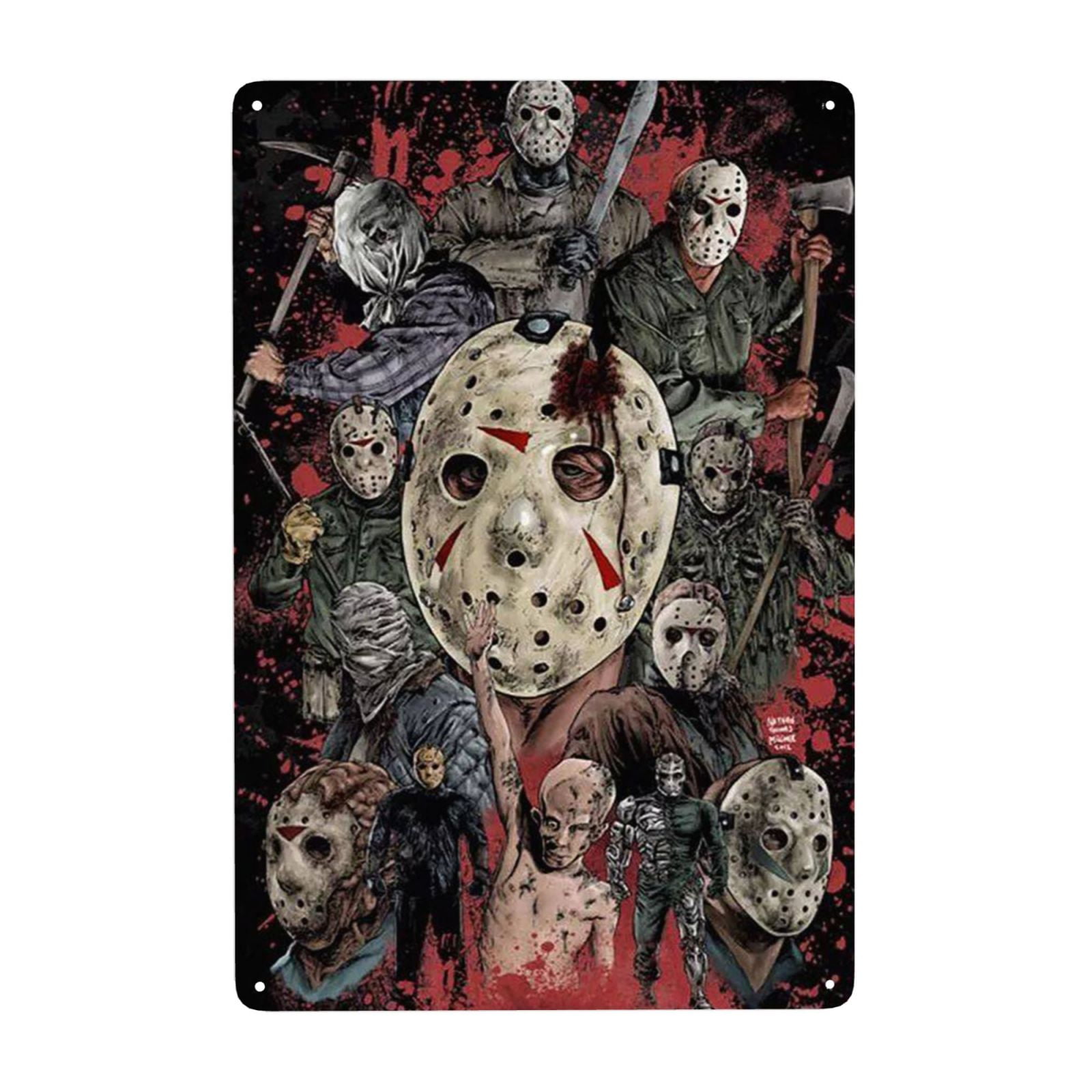 Horror Jason Voorhees Poster Vintage Tin Sign for Bar Office Home Iron ...