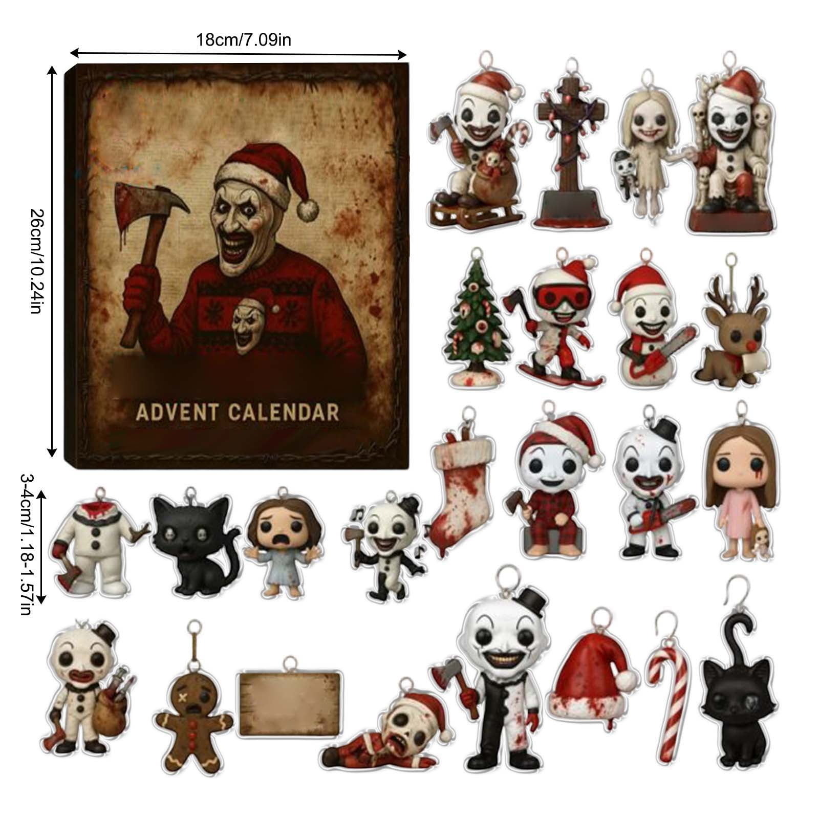 Horror Joker Advent Calendar 2025, 24 Days Holiday Countdown Set with ...