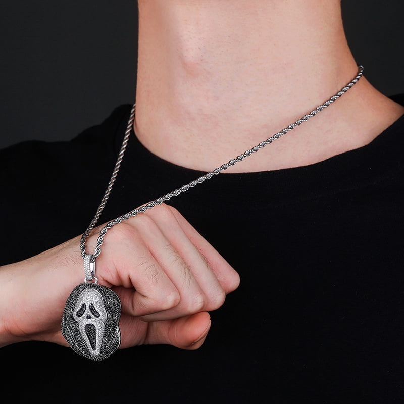 Horror Mask Halloween Screaming Scre Hip Hop Pendant Necklace, Miami ...