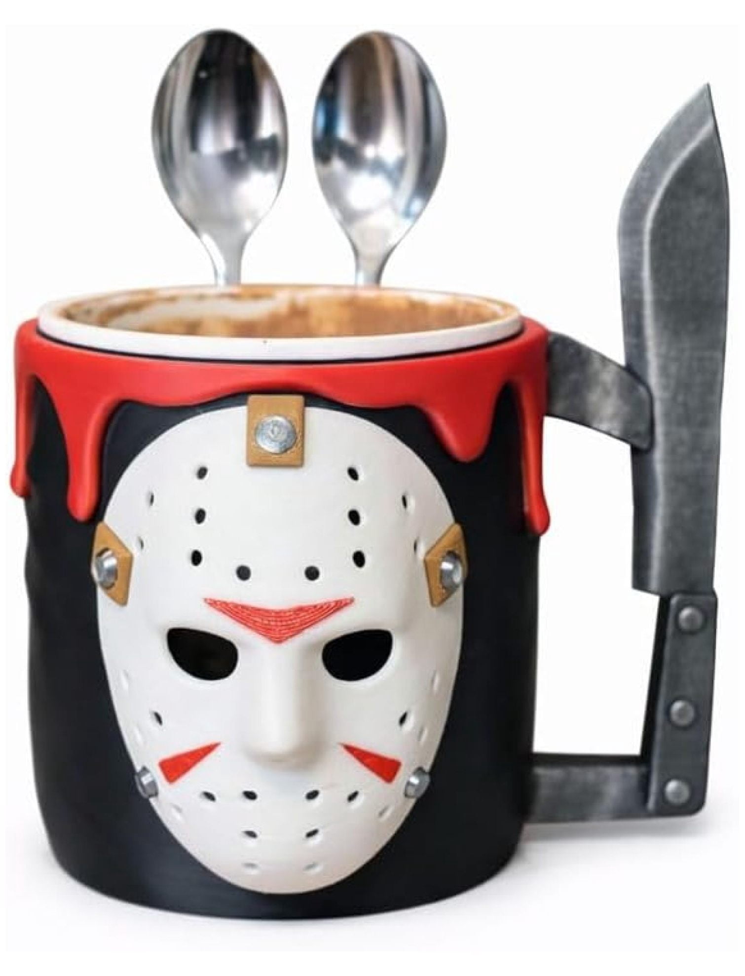 Horror Mask Pint Holder with Knife Handle and Spoon Holders – Fits ...