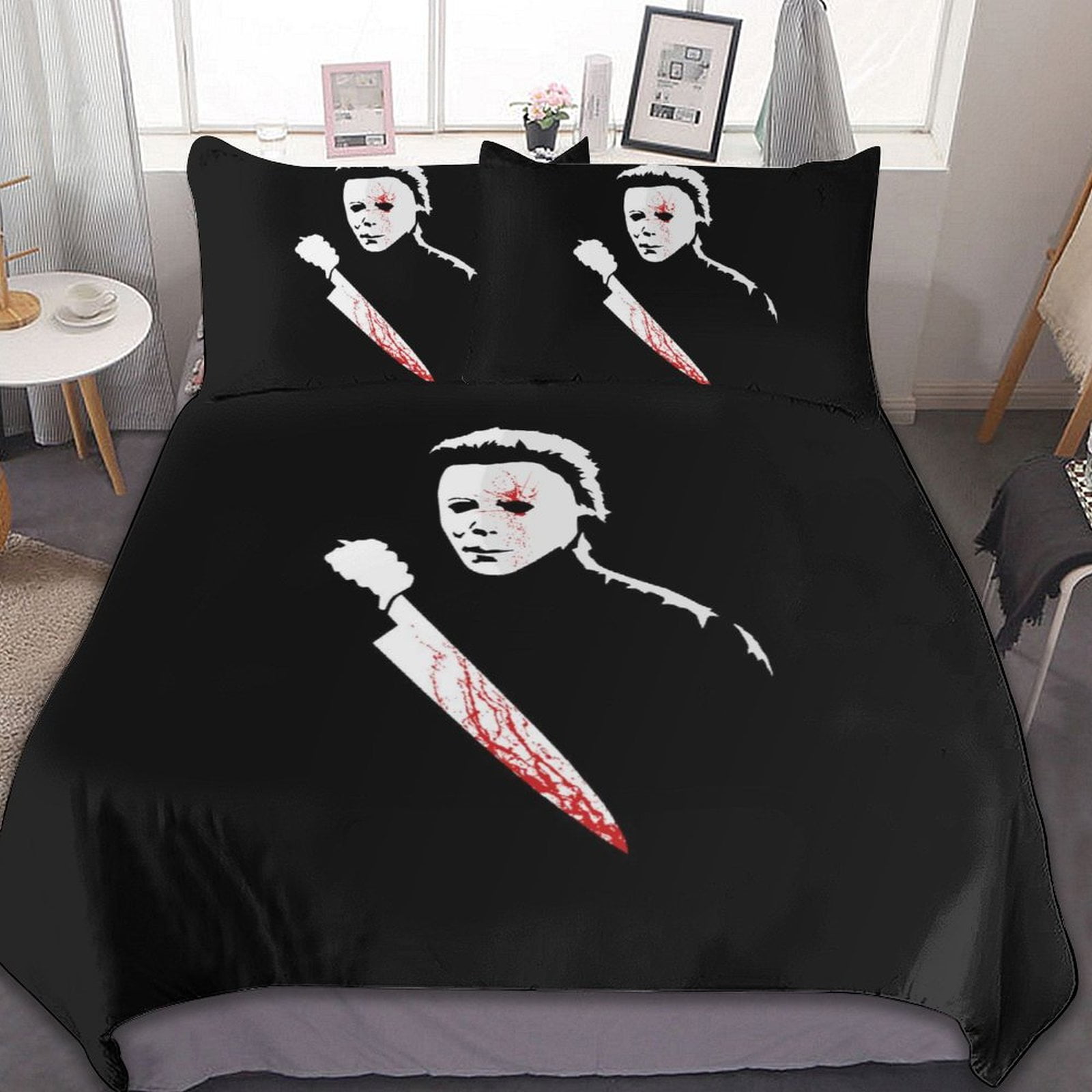 Horror Michael Myers 3 Piece Bedding Sets Decor Comforter Sets With One ...