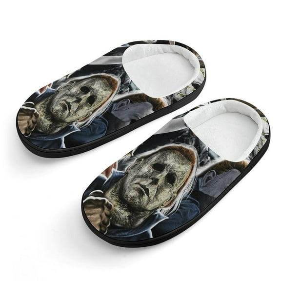 Character Michael Myers Cotton Slippers For Kids Winter Warm Soft Plush ...