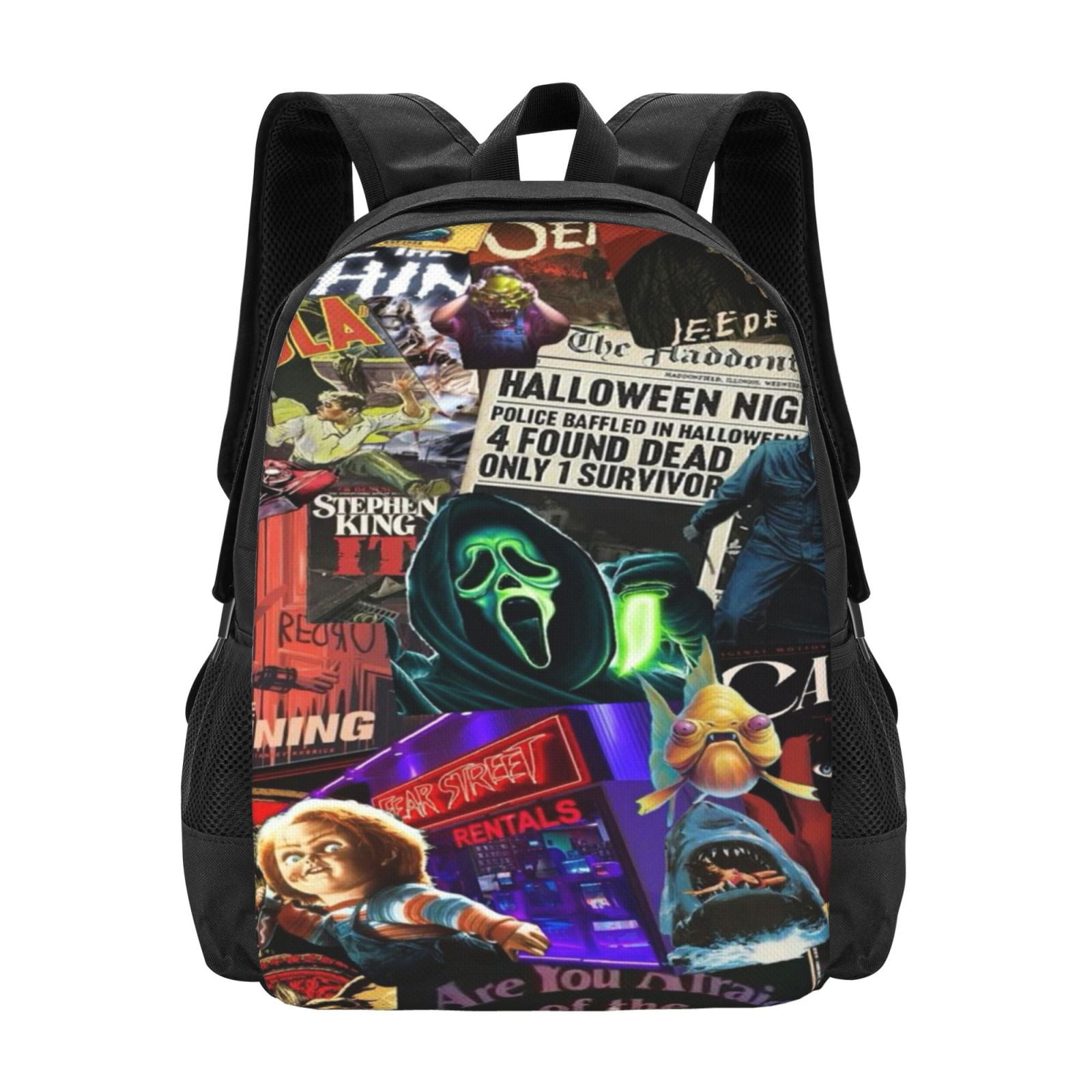 Horror Movie Backpack Cartoon Print Backpack 16.5 In Lightweight ...