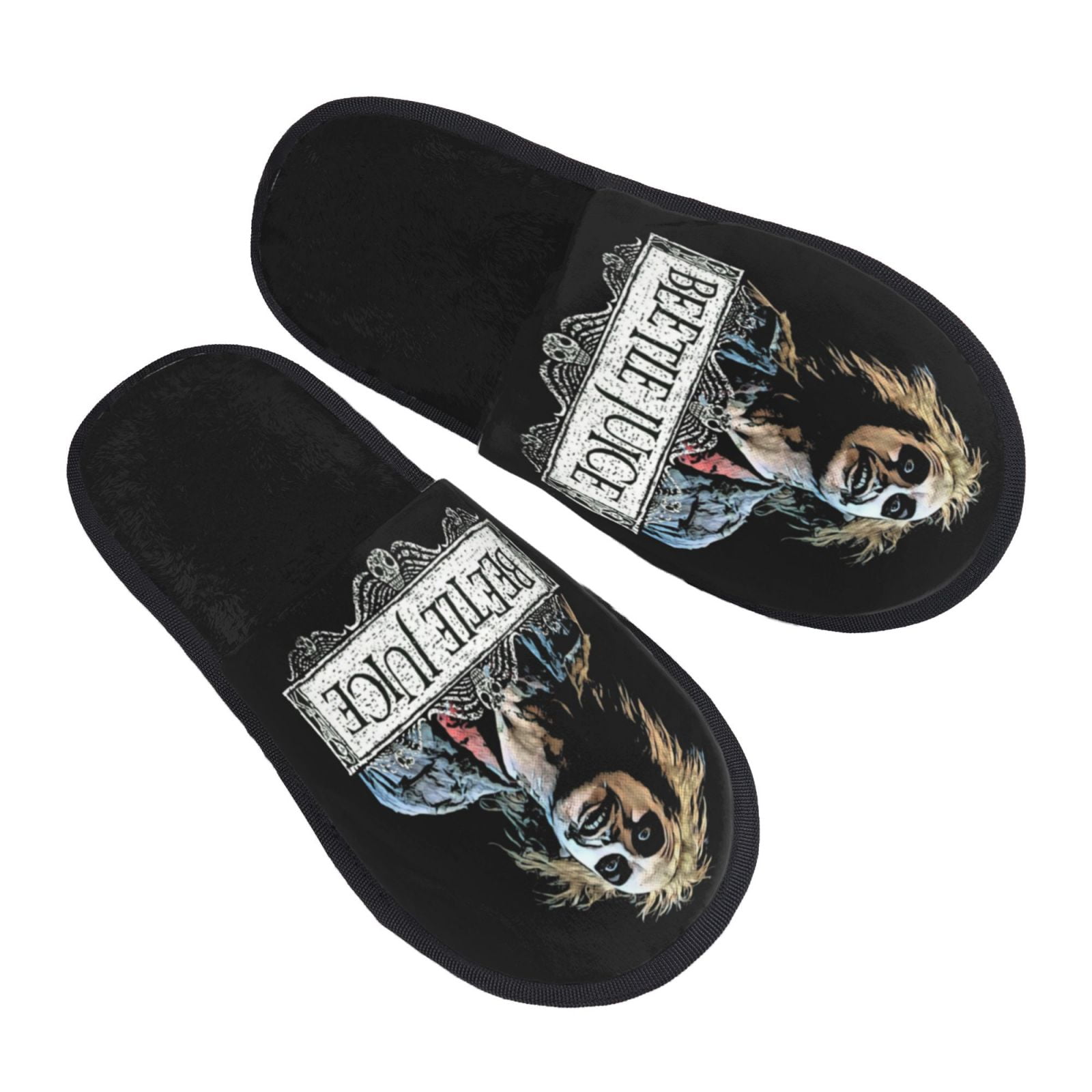 Horror Movie Beetlejuice Slippers for Women Men Fuzzy House Slippers ...