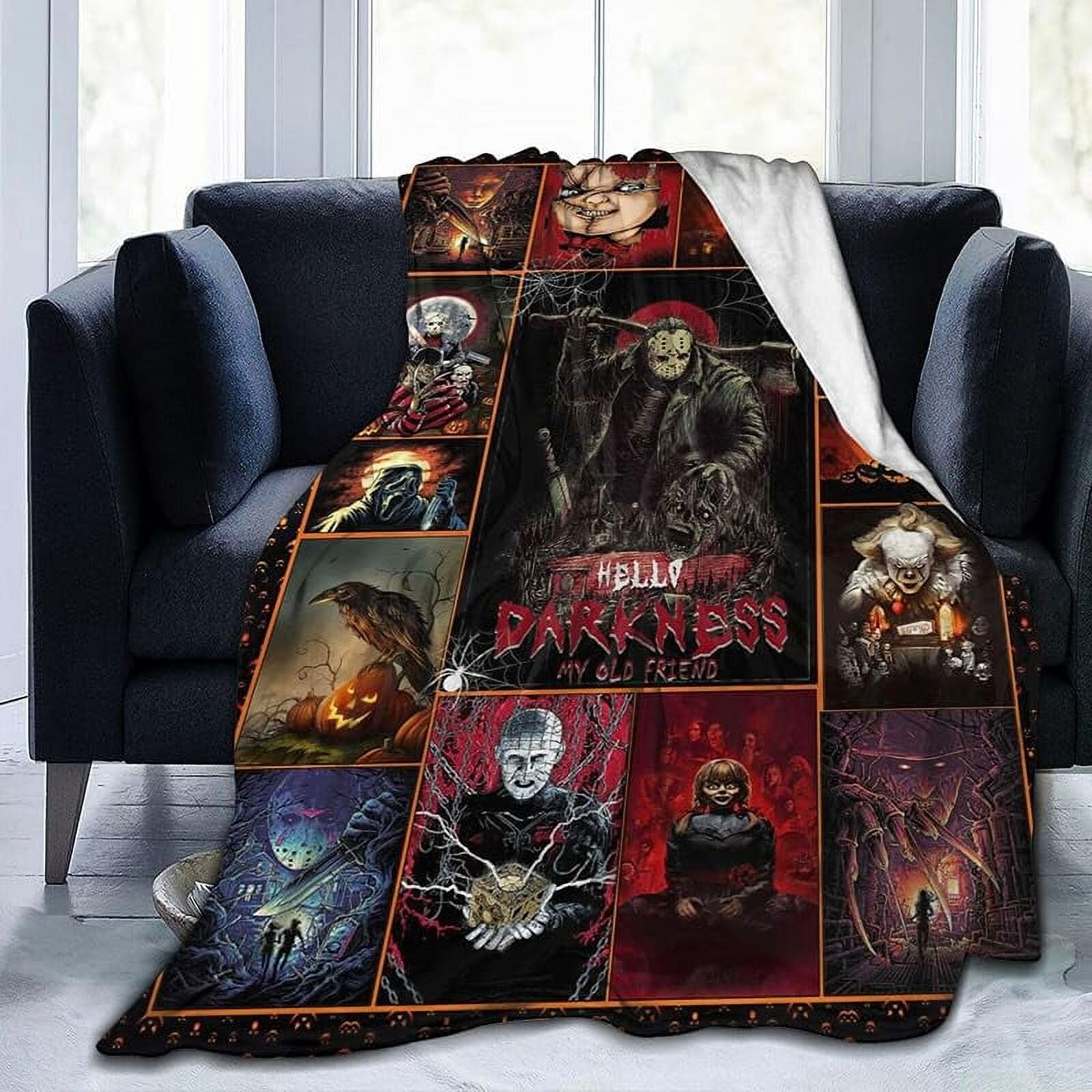 Horror Movie Blanket, Halloween Throw Blanket Warm Plush Cozy Soft ...
