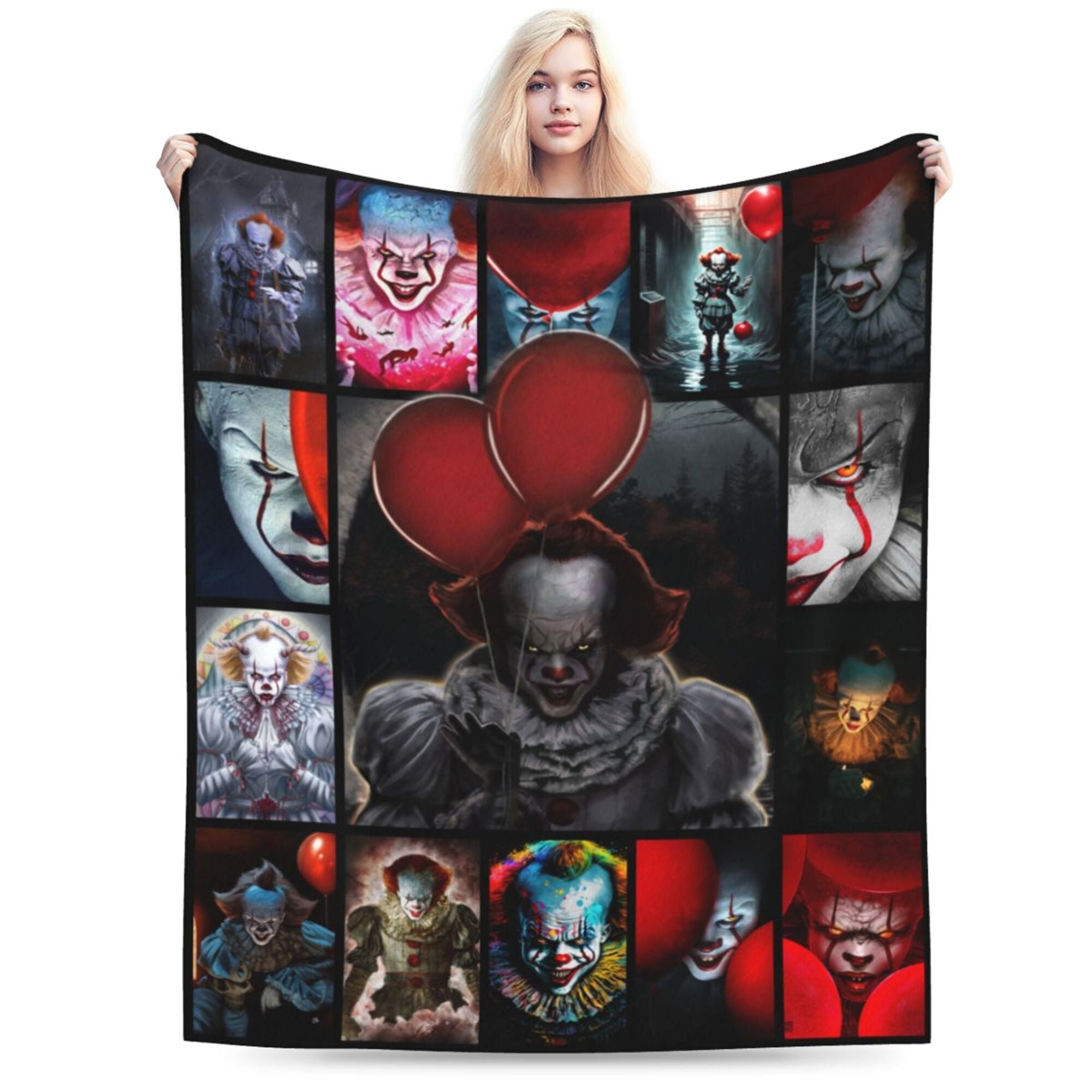 Horror Movie Blanket, Pennywise Throw Blanket, Cozy Soft Lightweight ...
