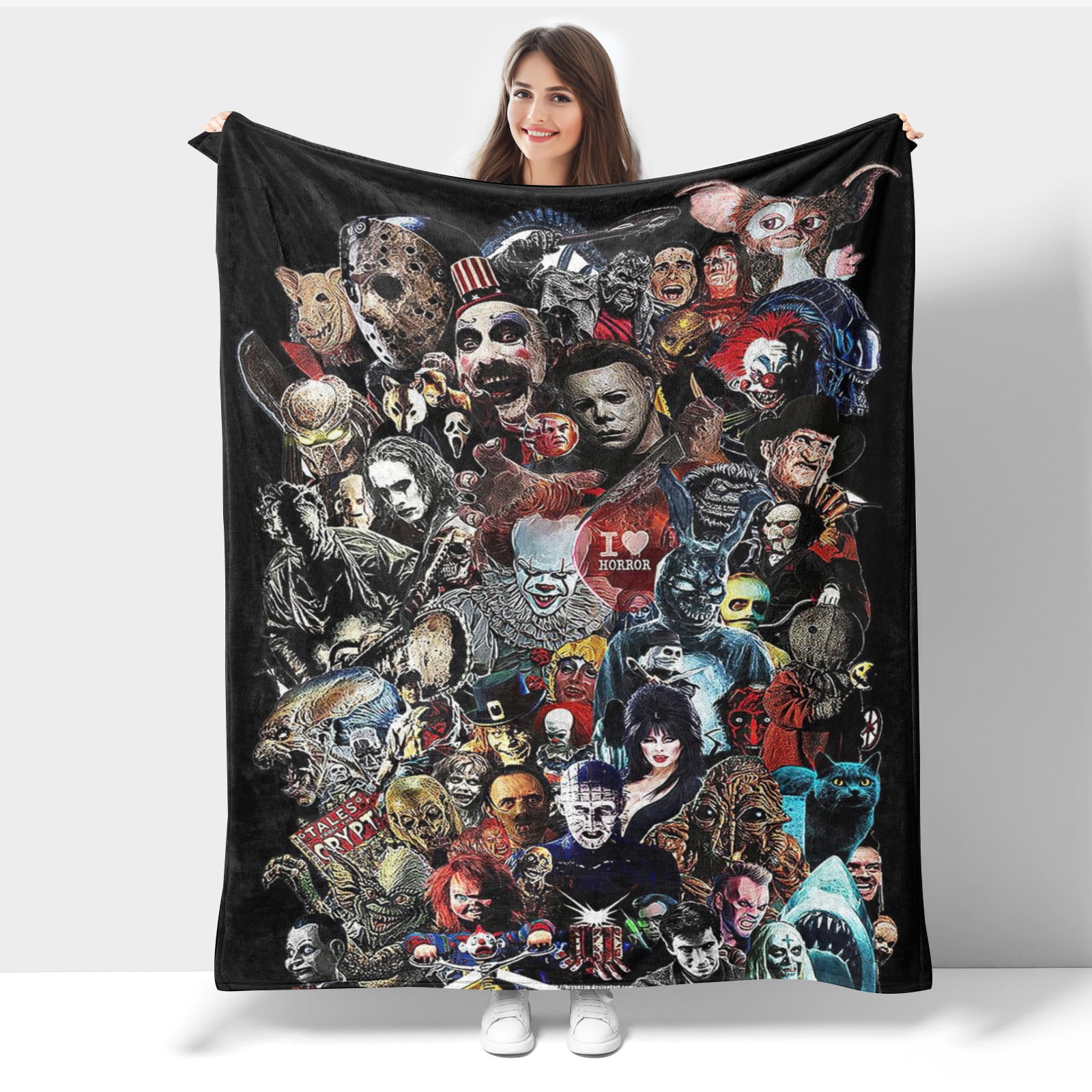 Horror Movie Blanket Throw for Home Decor Warm Soft Christmas Halloween ...