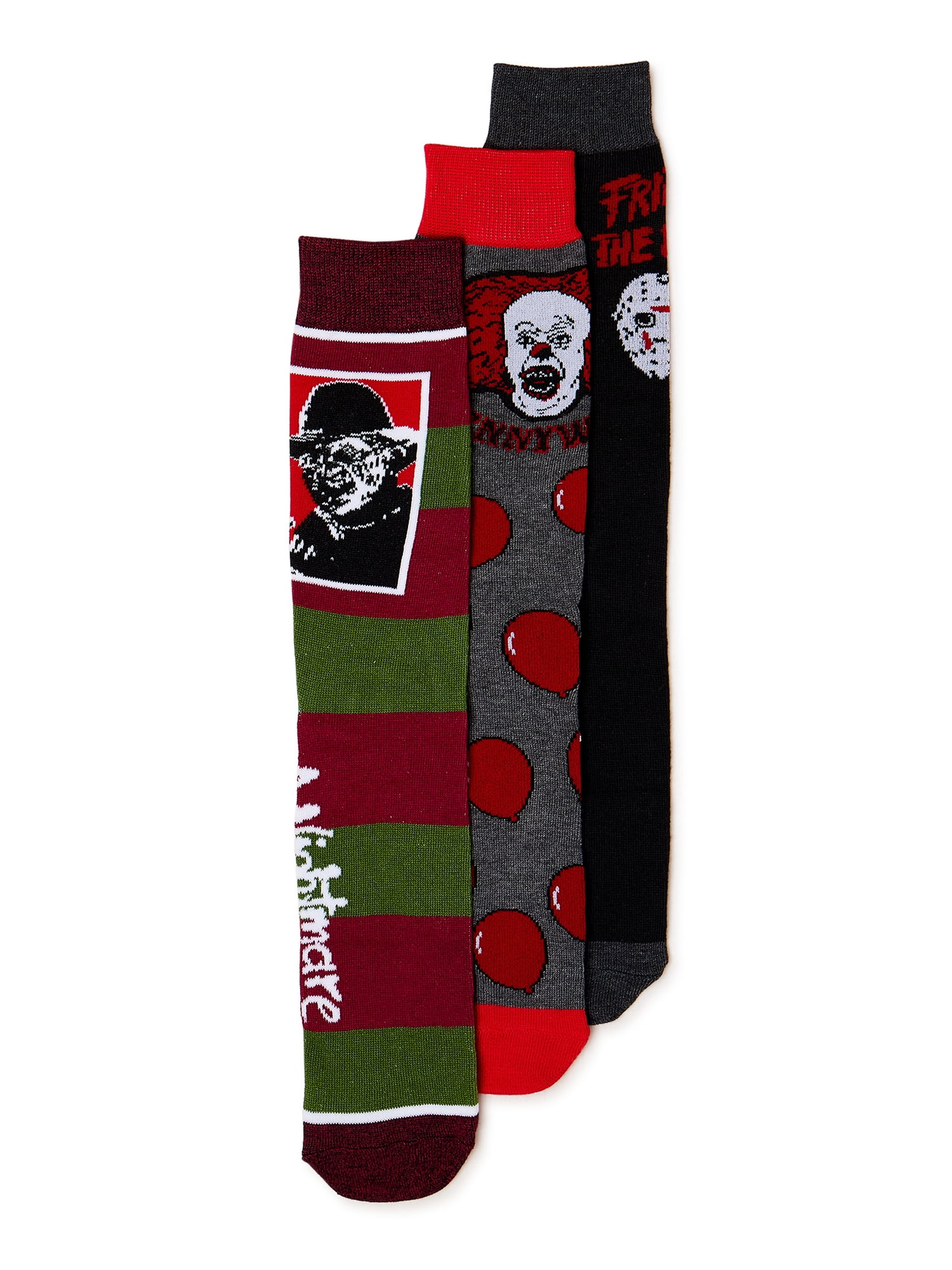 Horror Movie Character Men's Crew Socks, 3-Pack - Walmart.com