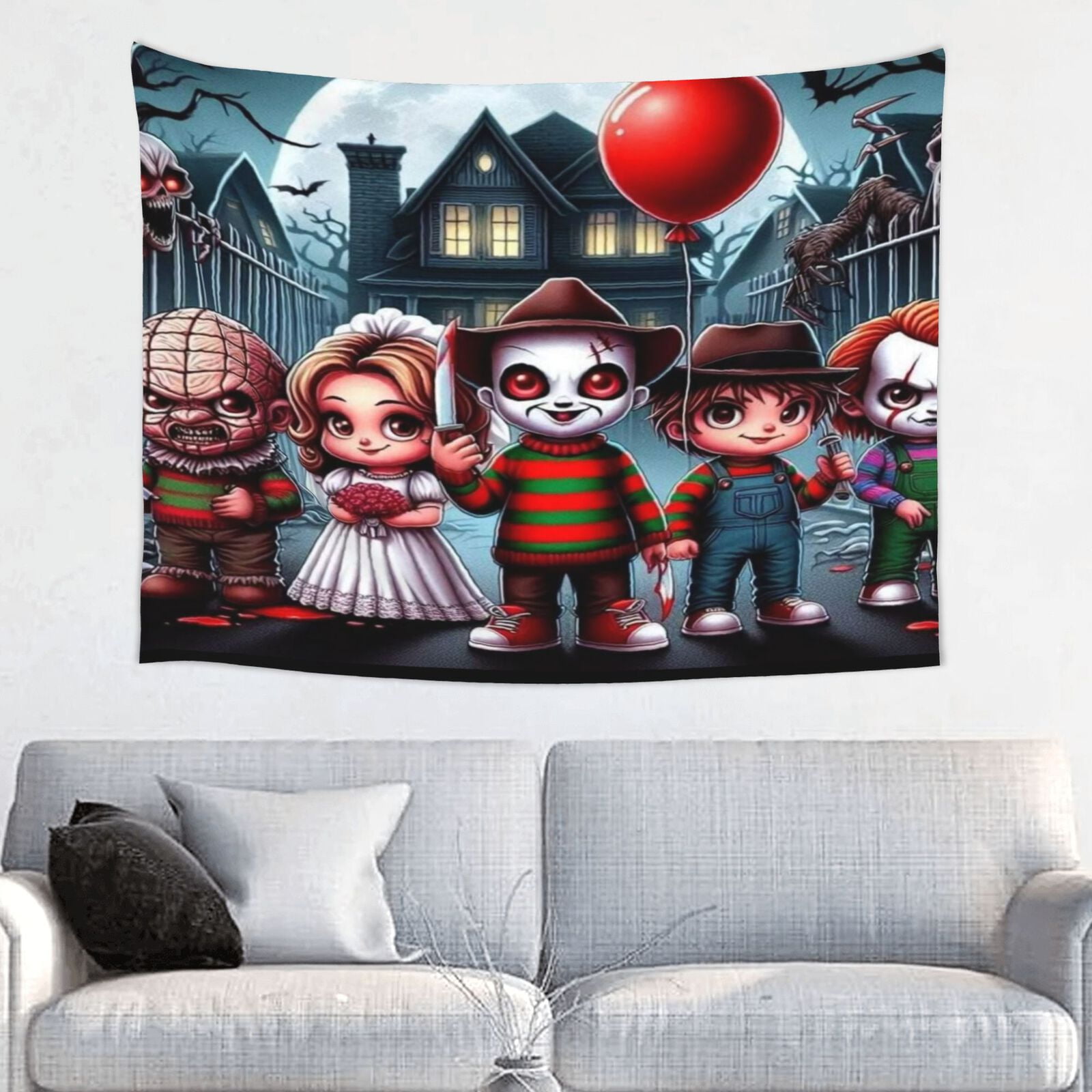 Horror Movie Character Tapestry, Halloween Tapestry Horror Style Wall ...