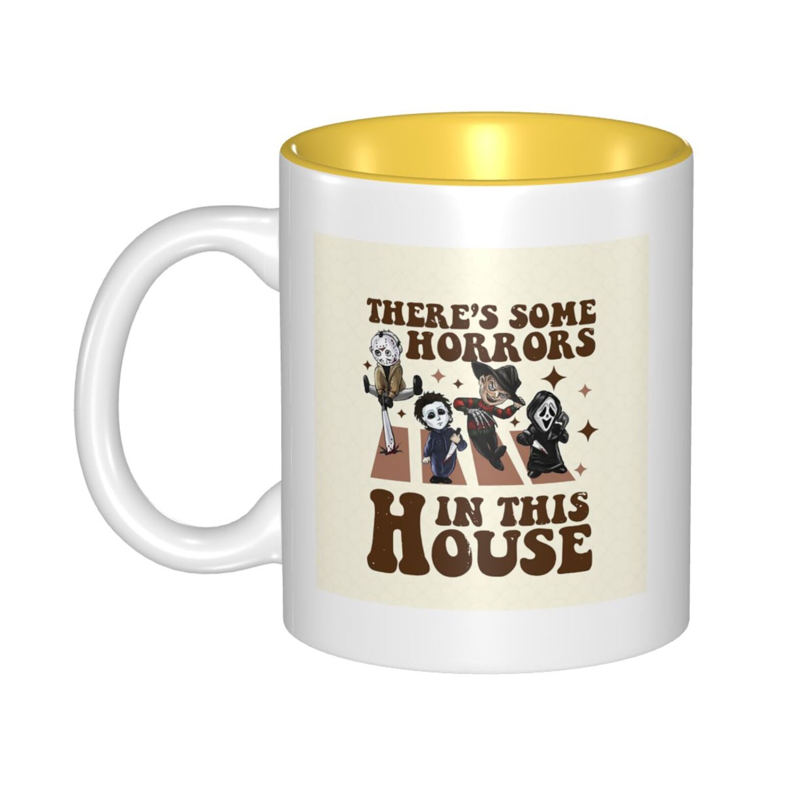 Horror Movie Characters Coffee Mug Fun Mugs Yellow - Walmart.com