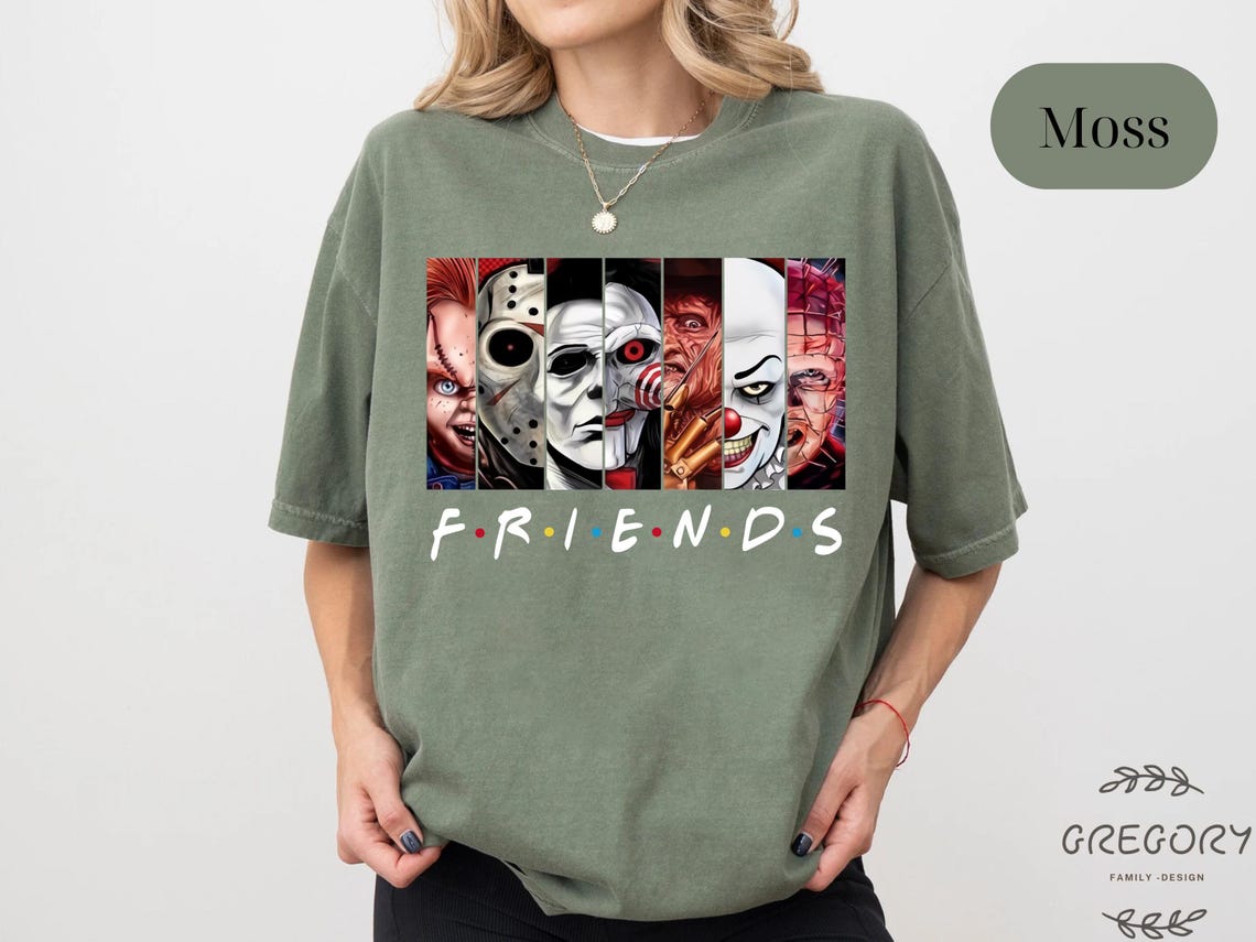 Horror Movie Characters Friends Halloween Shirt, Halloween Horror Shirt ...