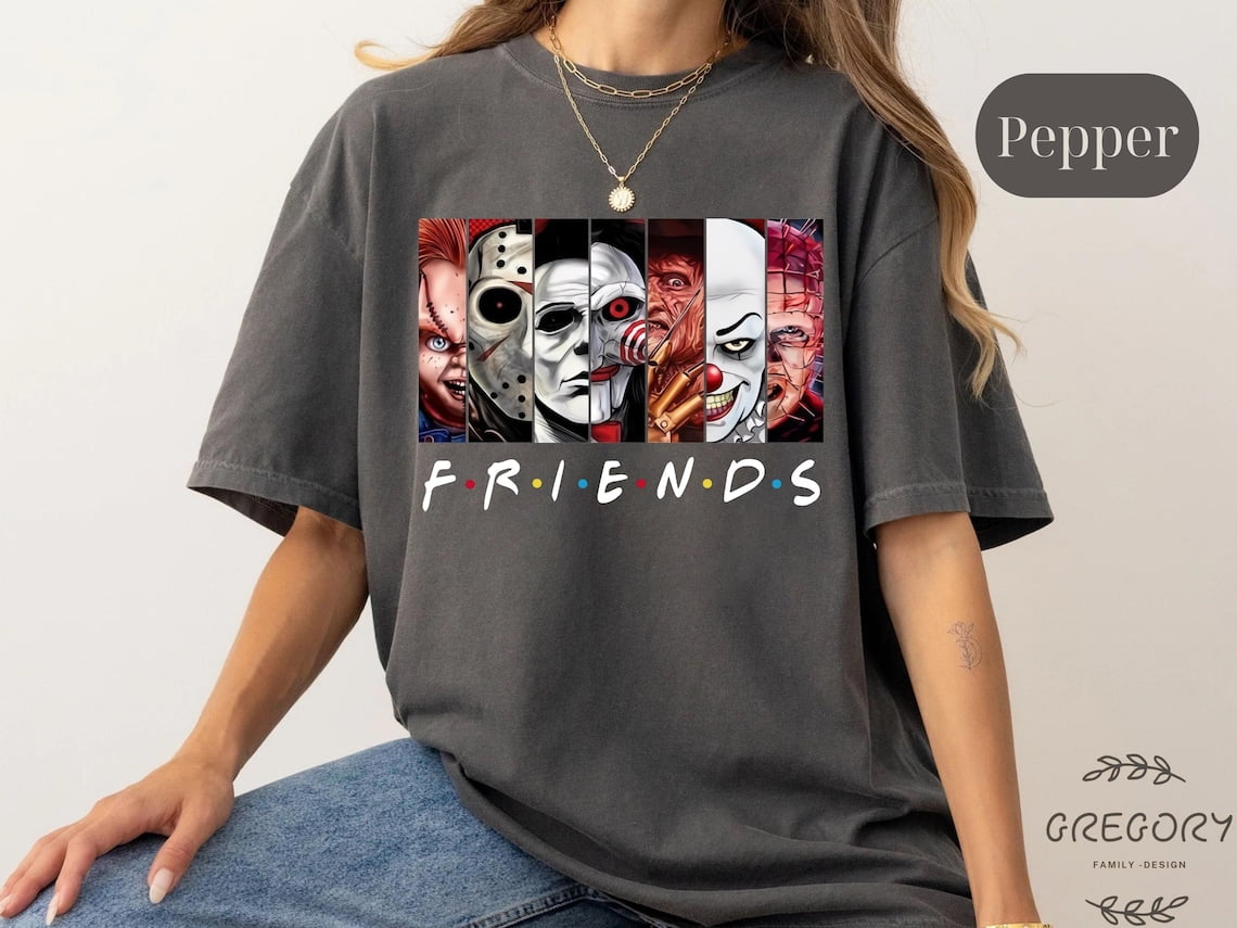 Horror Movie Characters Friends Halloween Shirt, Halloween Horror Shirt ...