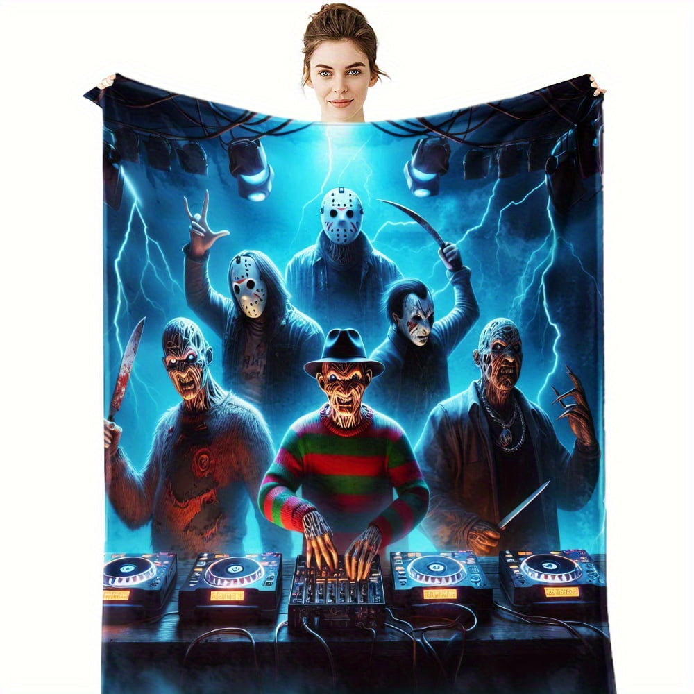 Horror Movie Characters Plush Flannel Blanket - Soft Lightweight All ...
