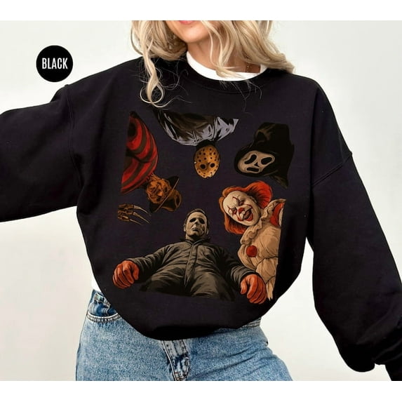 Horror Movie Characters Sweatshirt, Scary Movies Character Sweatshirt ...