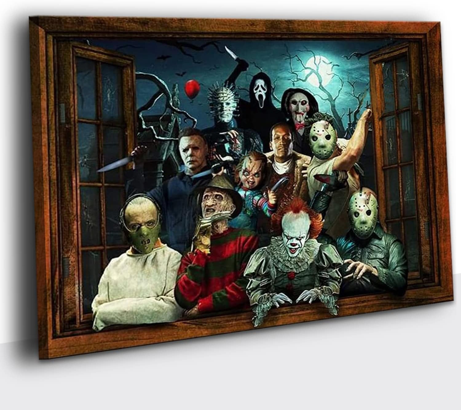 Horror Movie Characters Window Canvas Posters Unframed Halloween Gifts ...