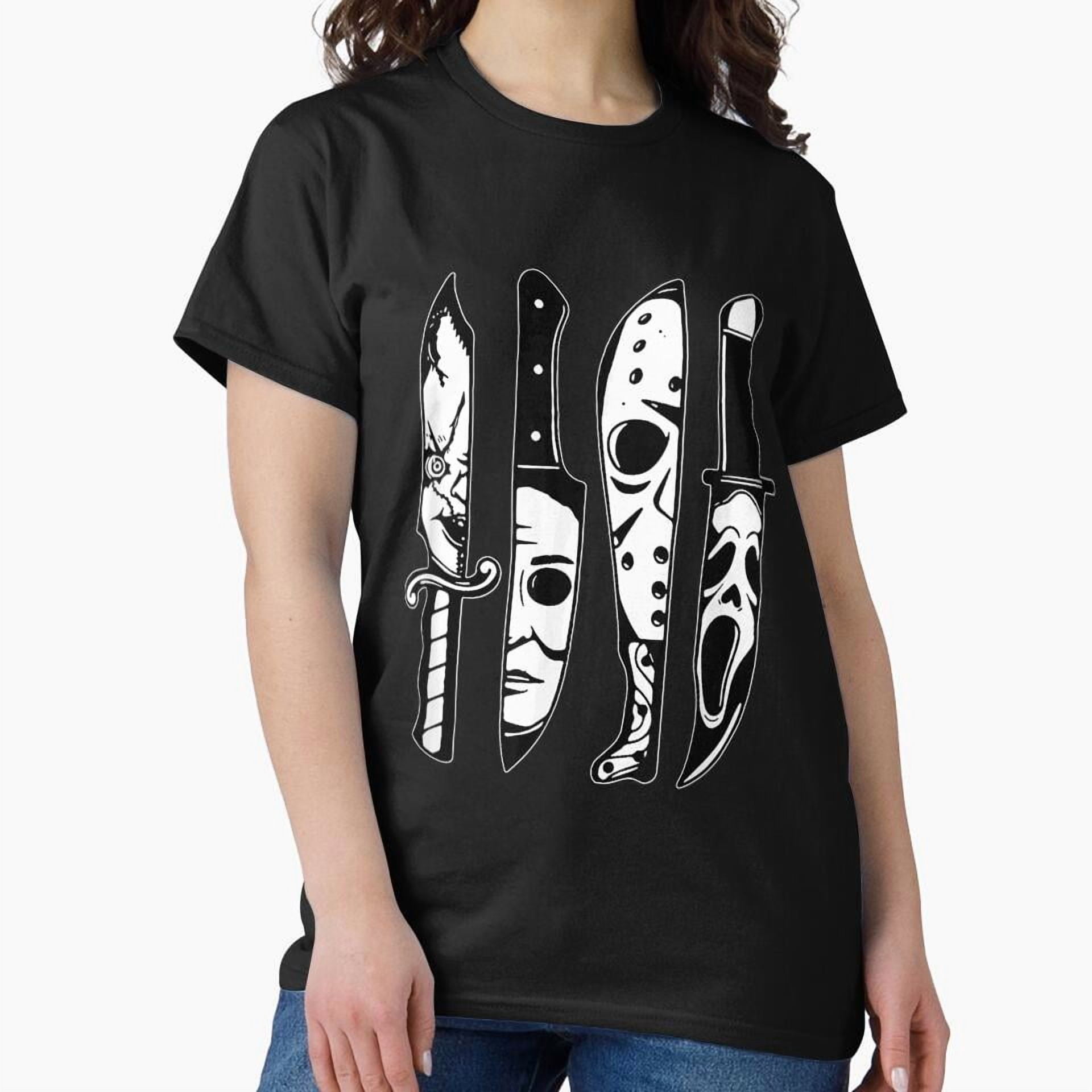 Horror Movie Characters in Knives Slasher Fan Graphic H34134 T-Shirt ...