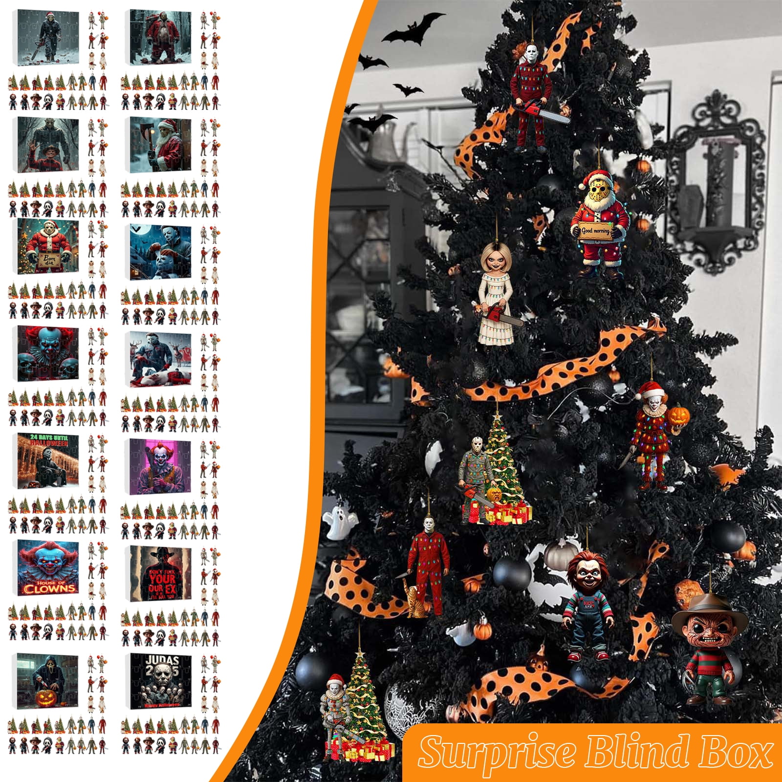Horror Movie Christmas Advent Calendar - 24 Days Blind Box with Horror ...