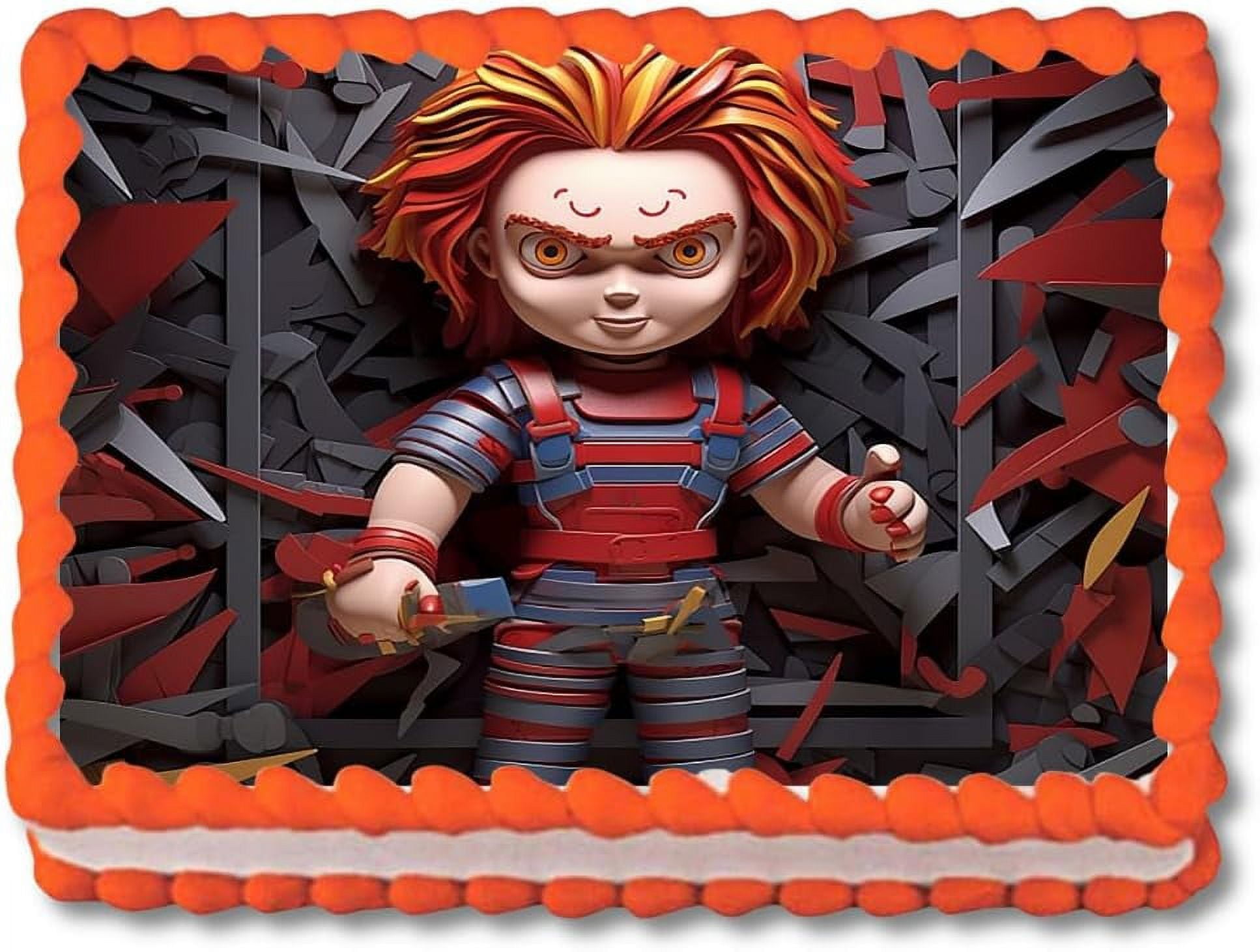 Horror Movie Chuckie Edible Image Cake Topper Birthday Cake Topper ...