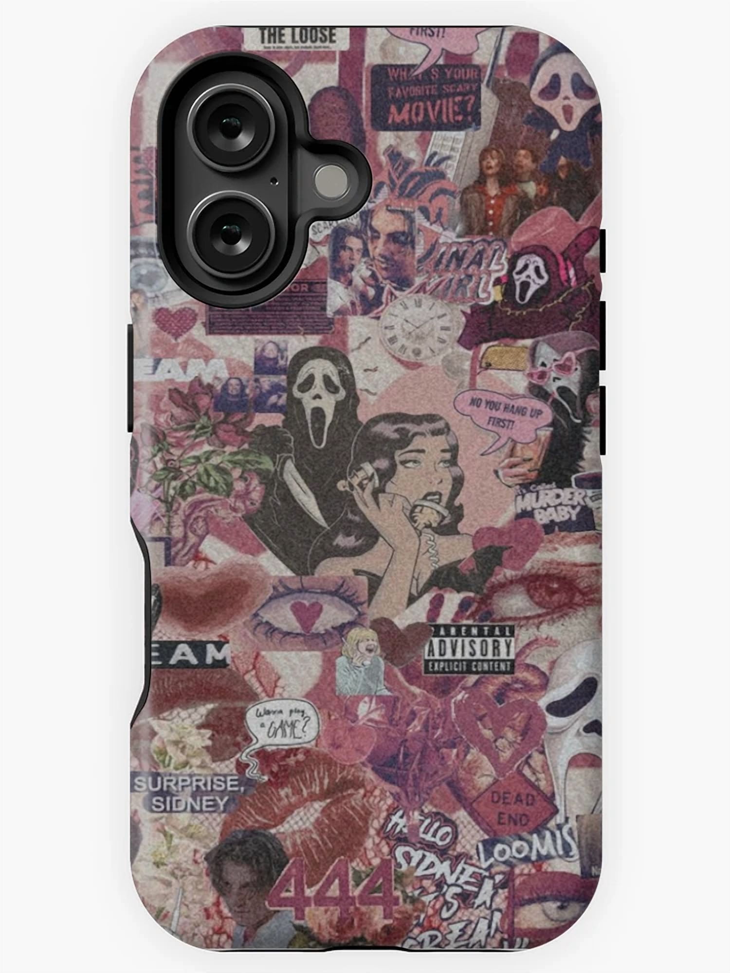 Horror Movie Collage Retro Comic Ghostface Scream Scary A120 Protective ...