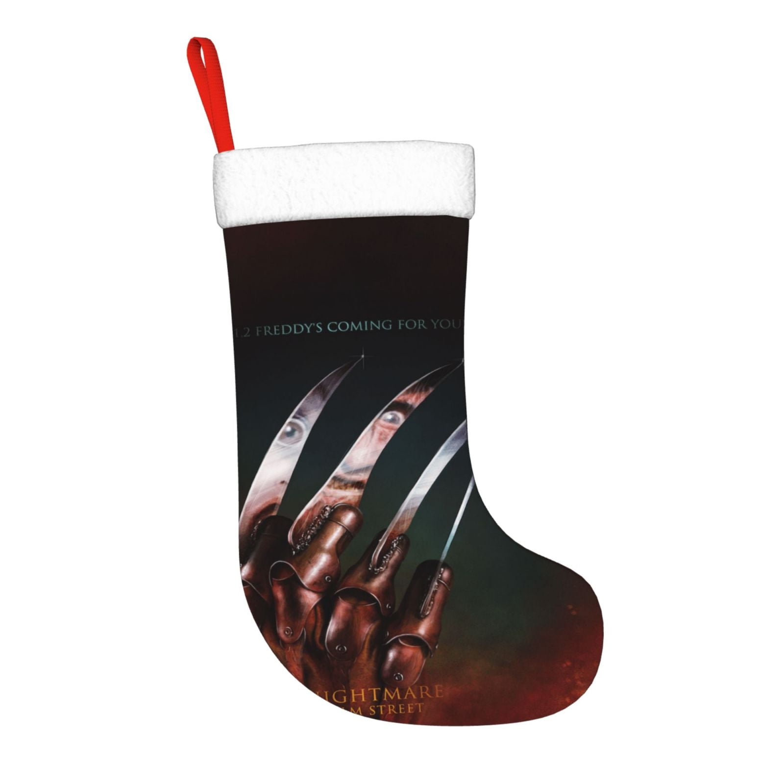 Horror Movie Freddy Krueger Christmas Stockings Cartoon Xmas Fireplace ...