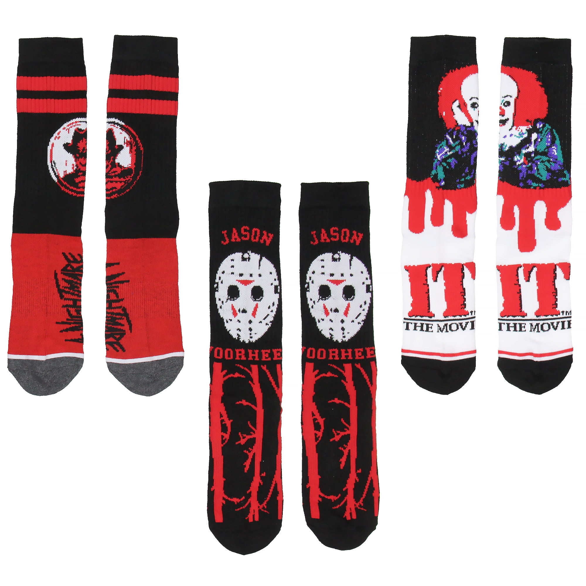 Seven Times Six Horror Movie Crew Socks, Friday The 13th, Nightmare On ...