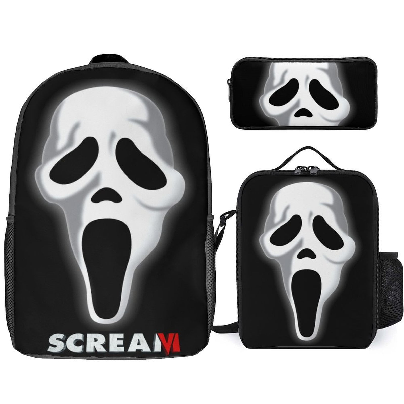 Horror Movie Friends Ghost Horror Movie Friends Ghost 3Pcs Game Backpack Set, 17Inch Daypack ...