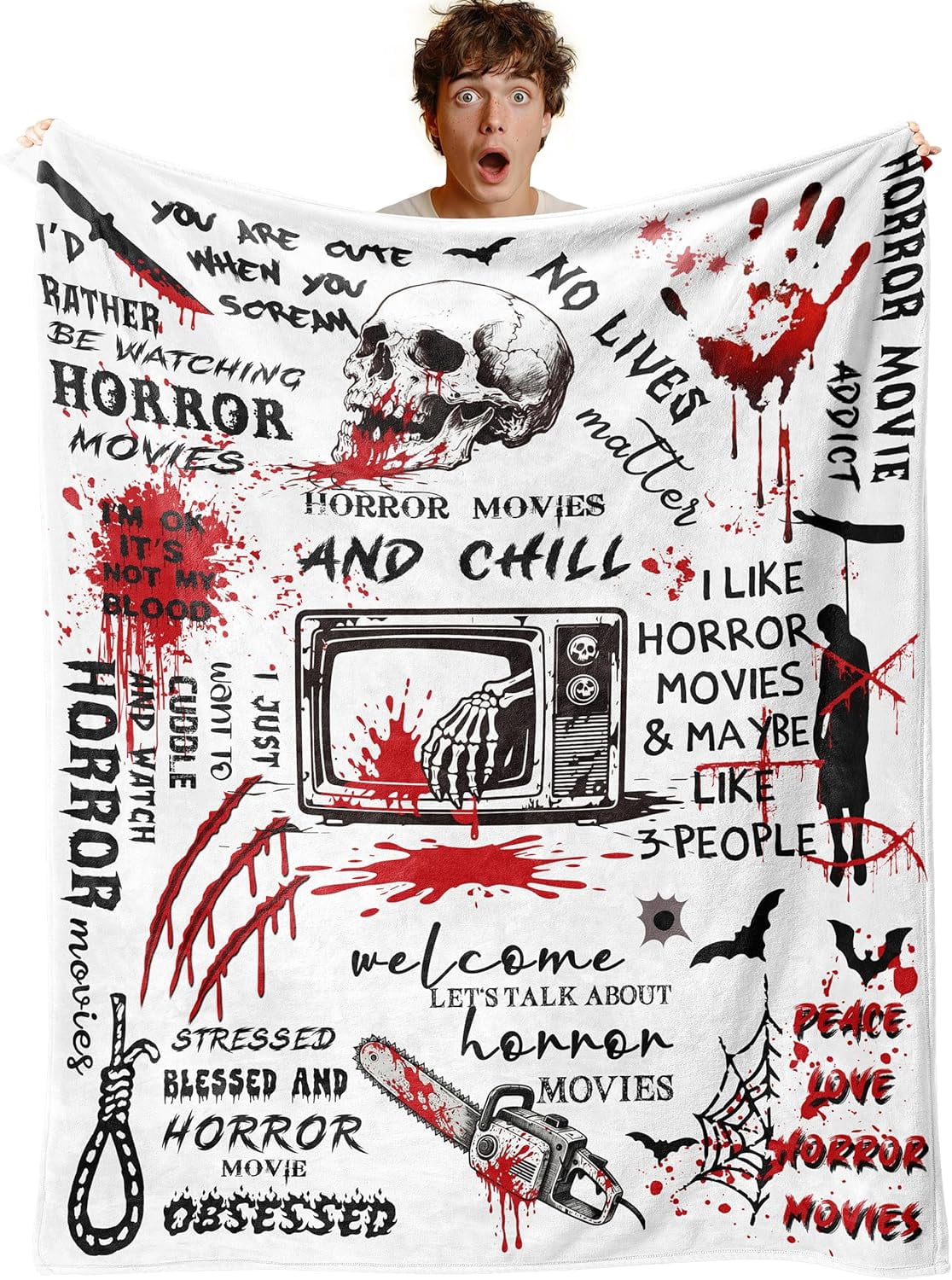 Horror Movie Gifts Blanket 60" X 50", Halloween Christmas Birthday ...