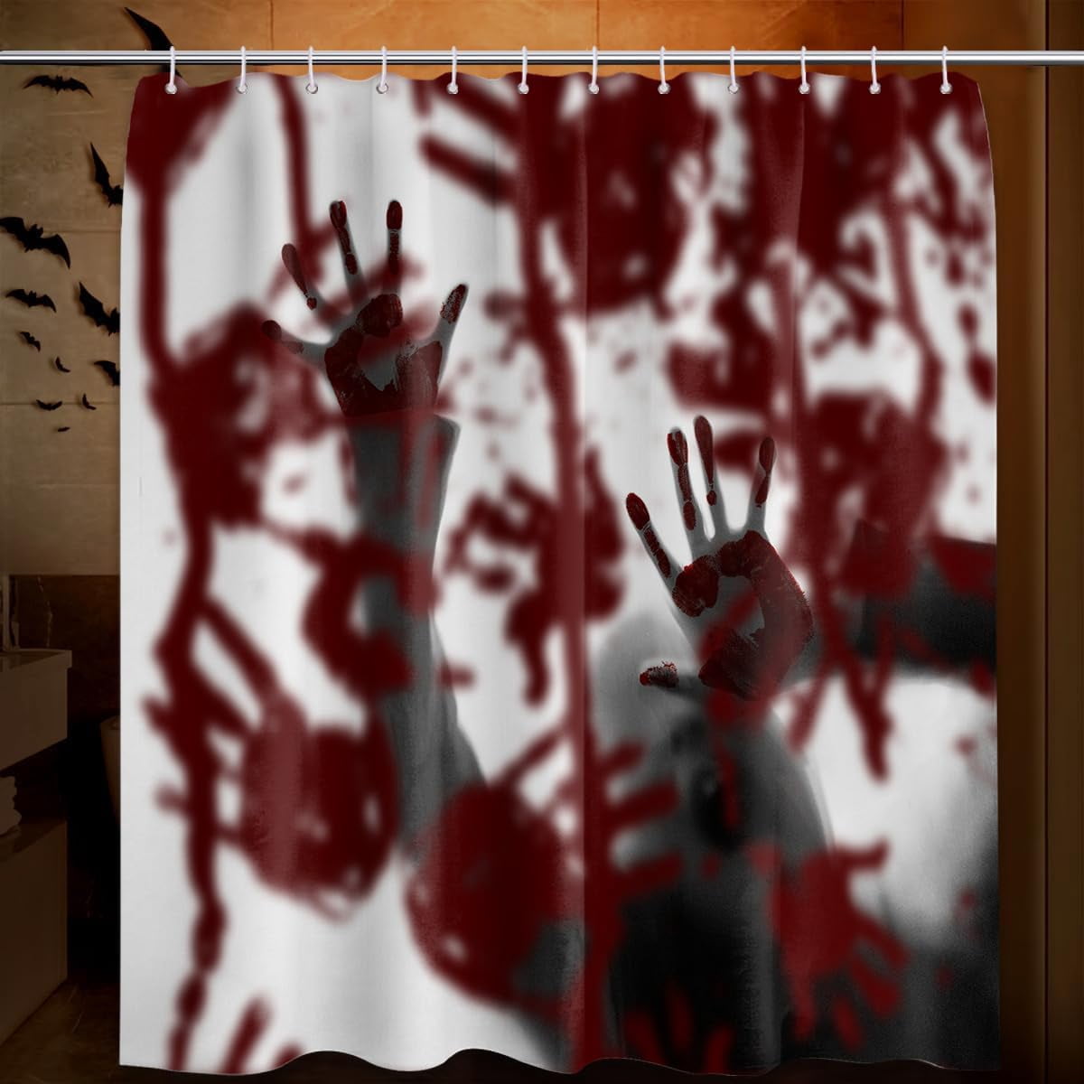 Horror Movie Halloween Bloody Shower Curtain Halloween Theme, Spooky ...
