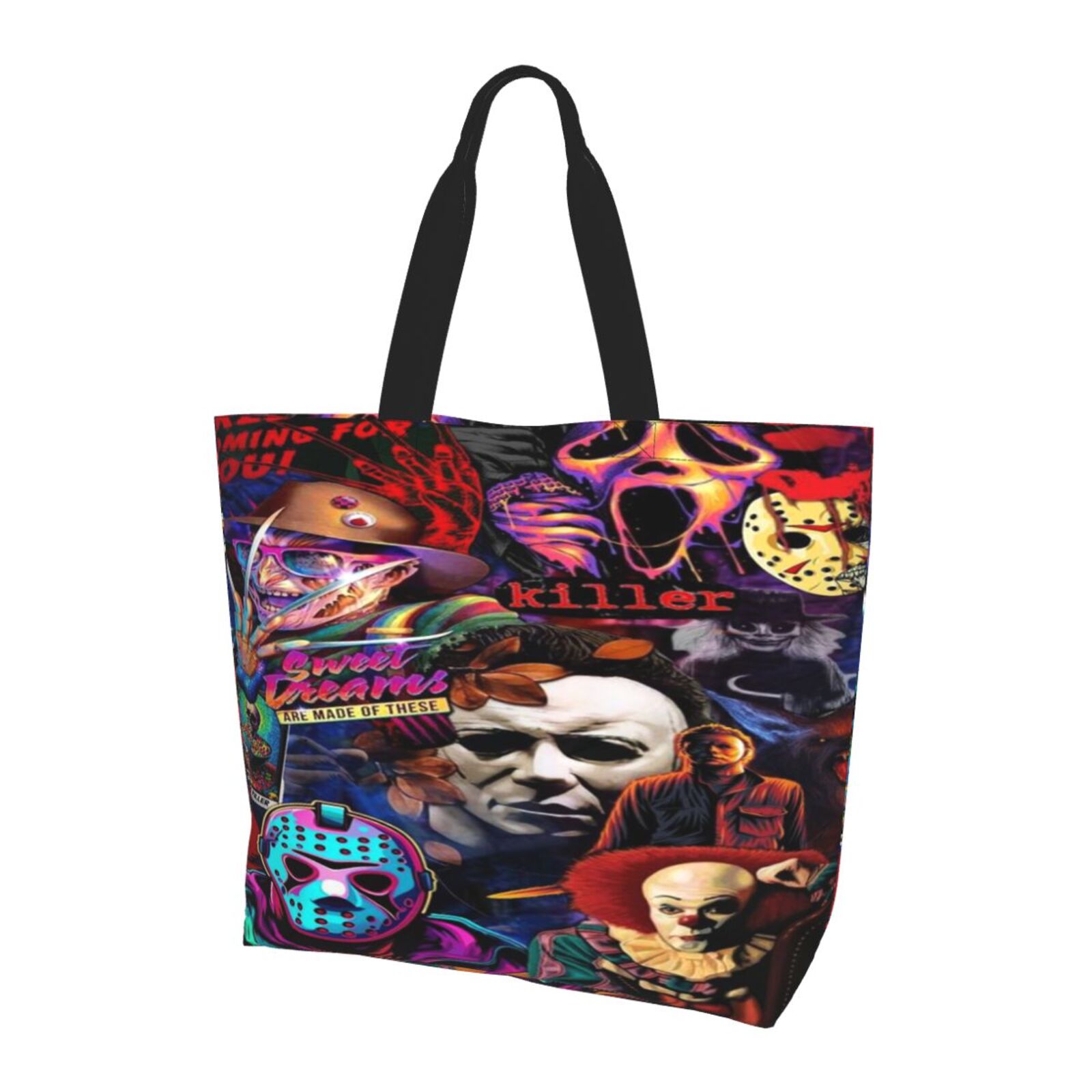 Horror Movie Large Canvas Tote Bag For Gym Beach Travel Reusable ...