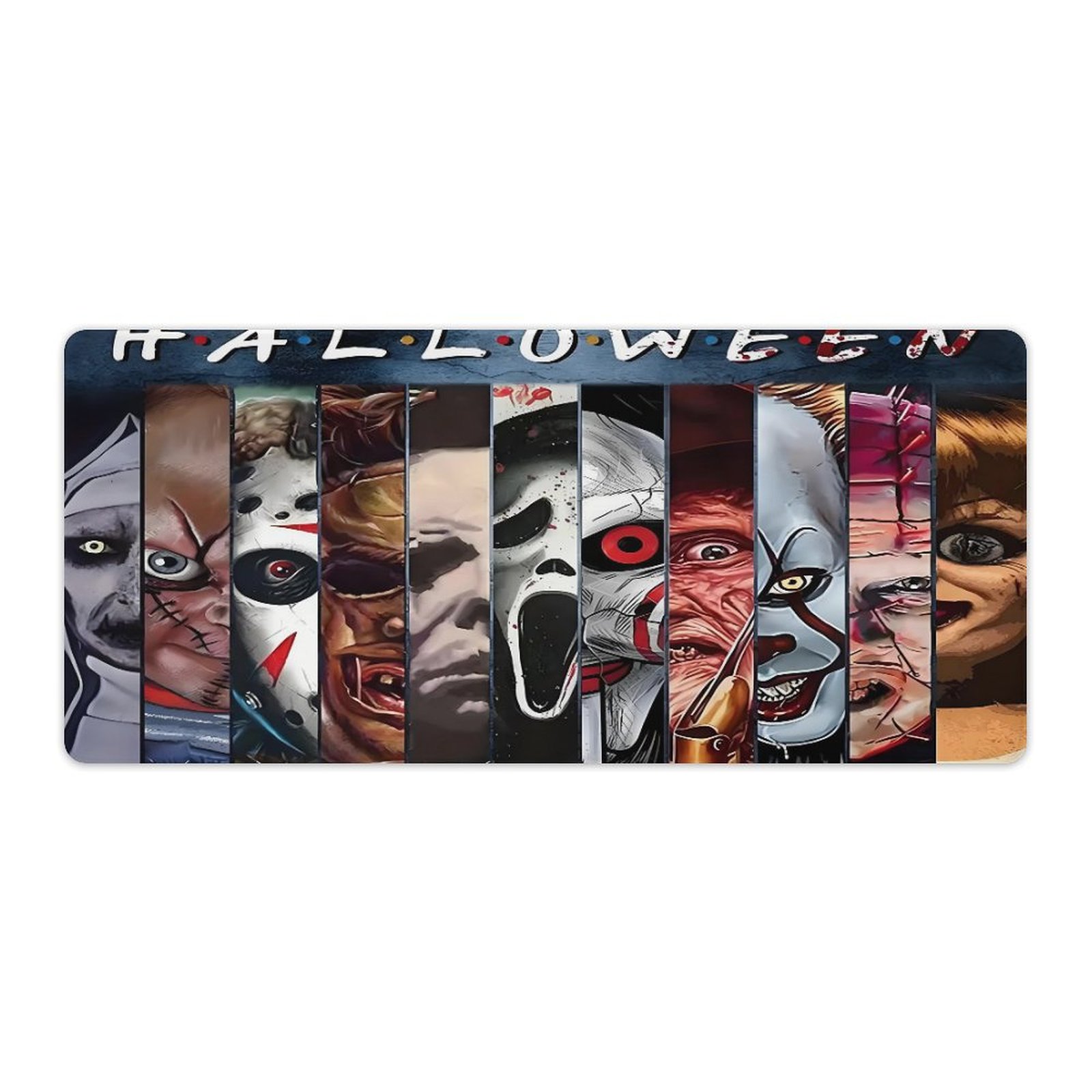 Horror Movie Large Mouse Pad 40x90cm Non-Slip Base and Stitched Edge ...