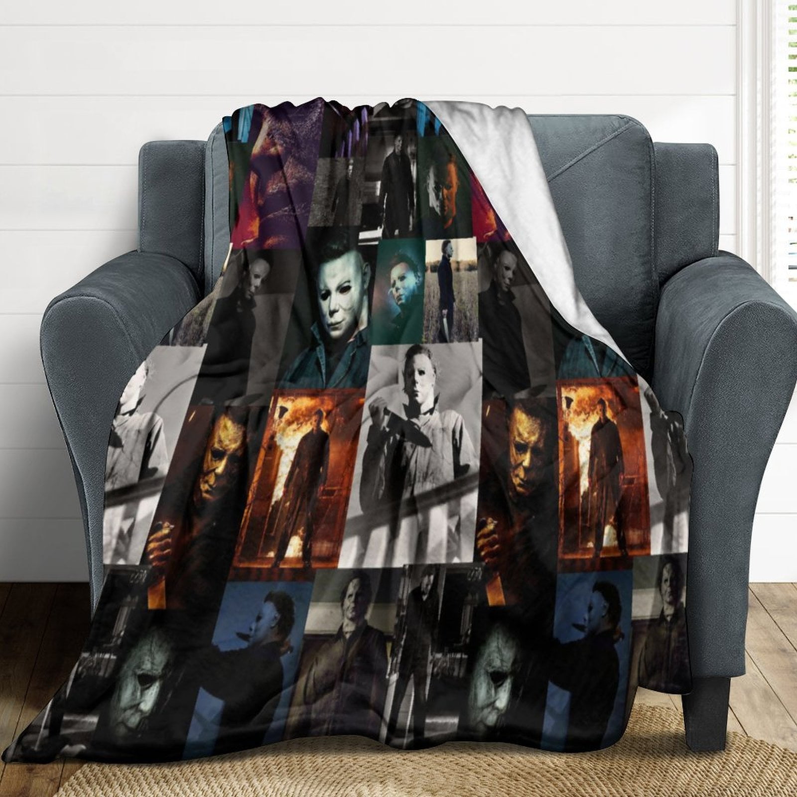 Horror Movie Michael Myers Printed Soft Flannel Blanket for Bedroom ...