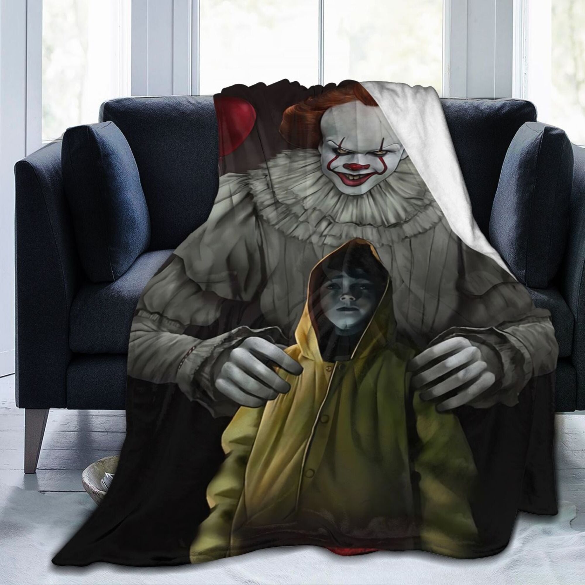 Horror Movie Pennywise Clown Soft Print Throw Blanket for Sofa Bed ...