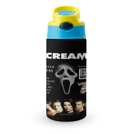 Horror Movie Scre-am0 Water Bottle with Straw Lid Vacuum Insulated ...