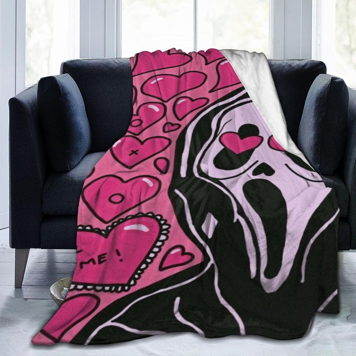 Horror Movie Scream Ghost Face Printed Plush Throw Blanket, Super Soft ...