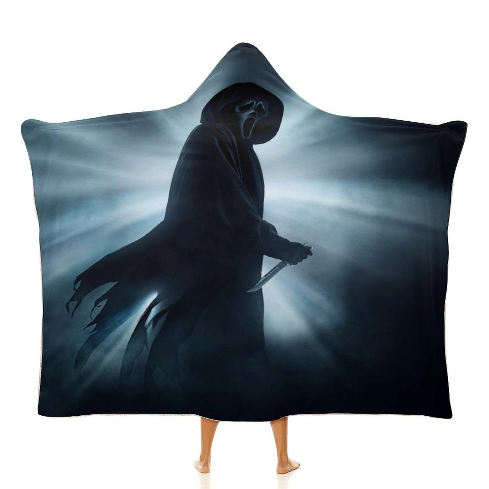 Horror Movie Scream Ghost Face Wearable Flannel Blanket Hoodie Cloak ...