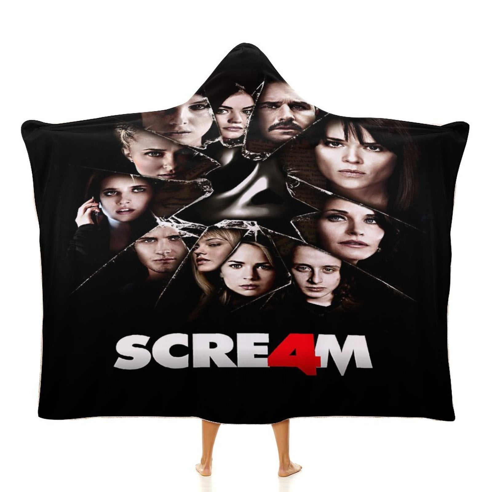 Horror Movie Scream Ghost Face Wearable Flannel Blanket Hoodie Cloak ...