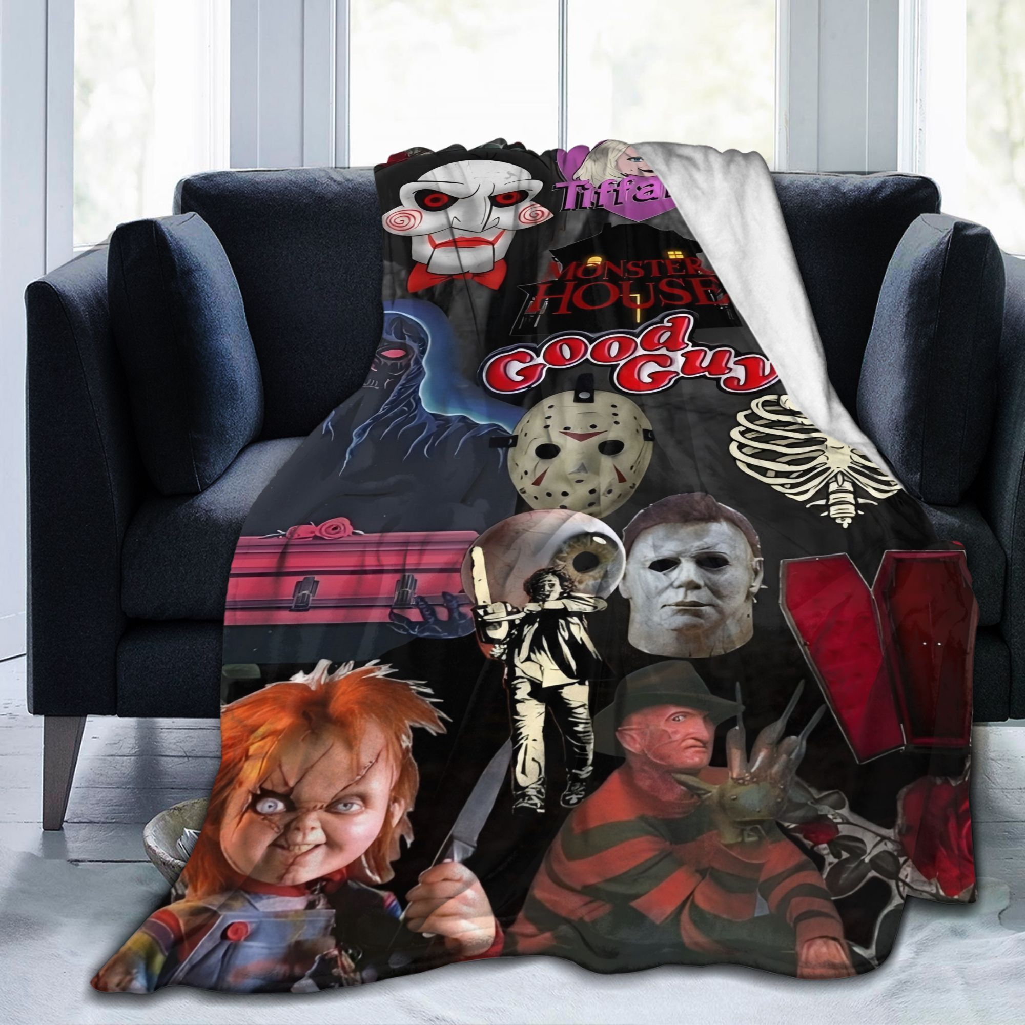 Horror Movie Series Themed Super Soft Flannel Blanket - Freddy Krueger ...